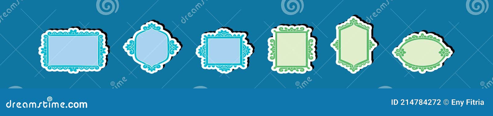 Set of Frame Cartoon Design Template with Various Models. Vector ...