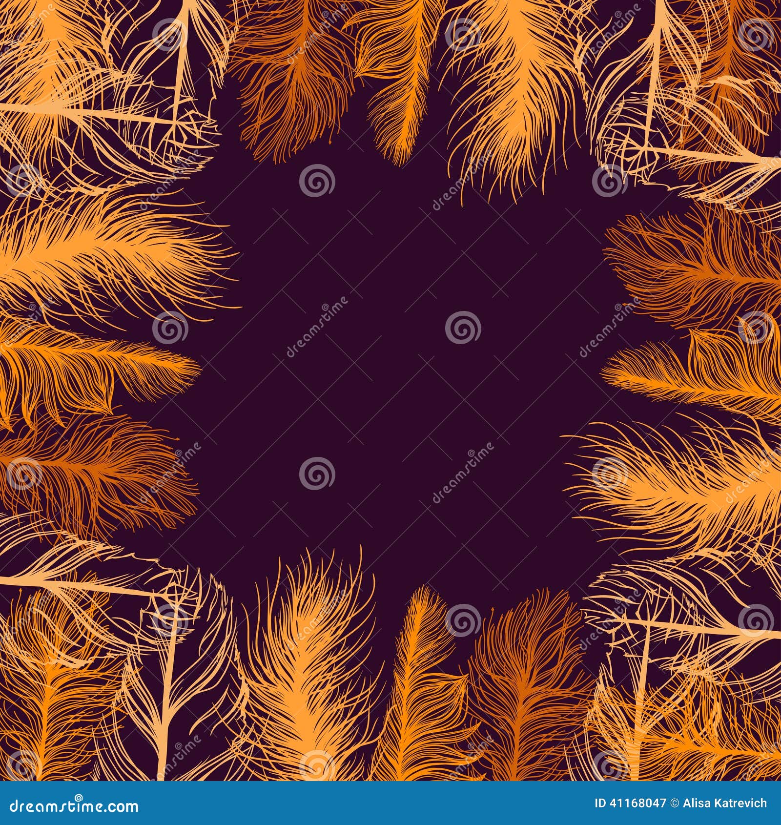 Set Frame of Colourful Feathers. EPS Background Stock Vector ...