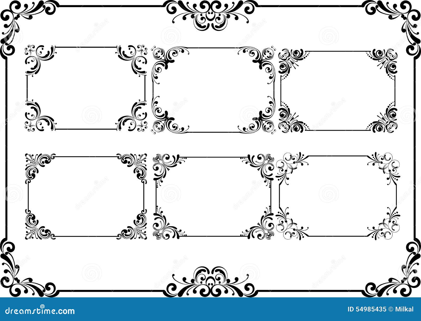 Set of frame and corner stock vector. Illustration of frame - 54985435