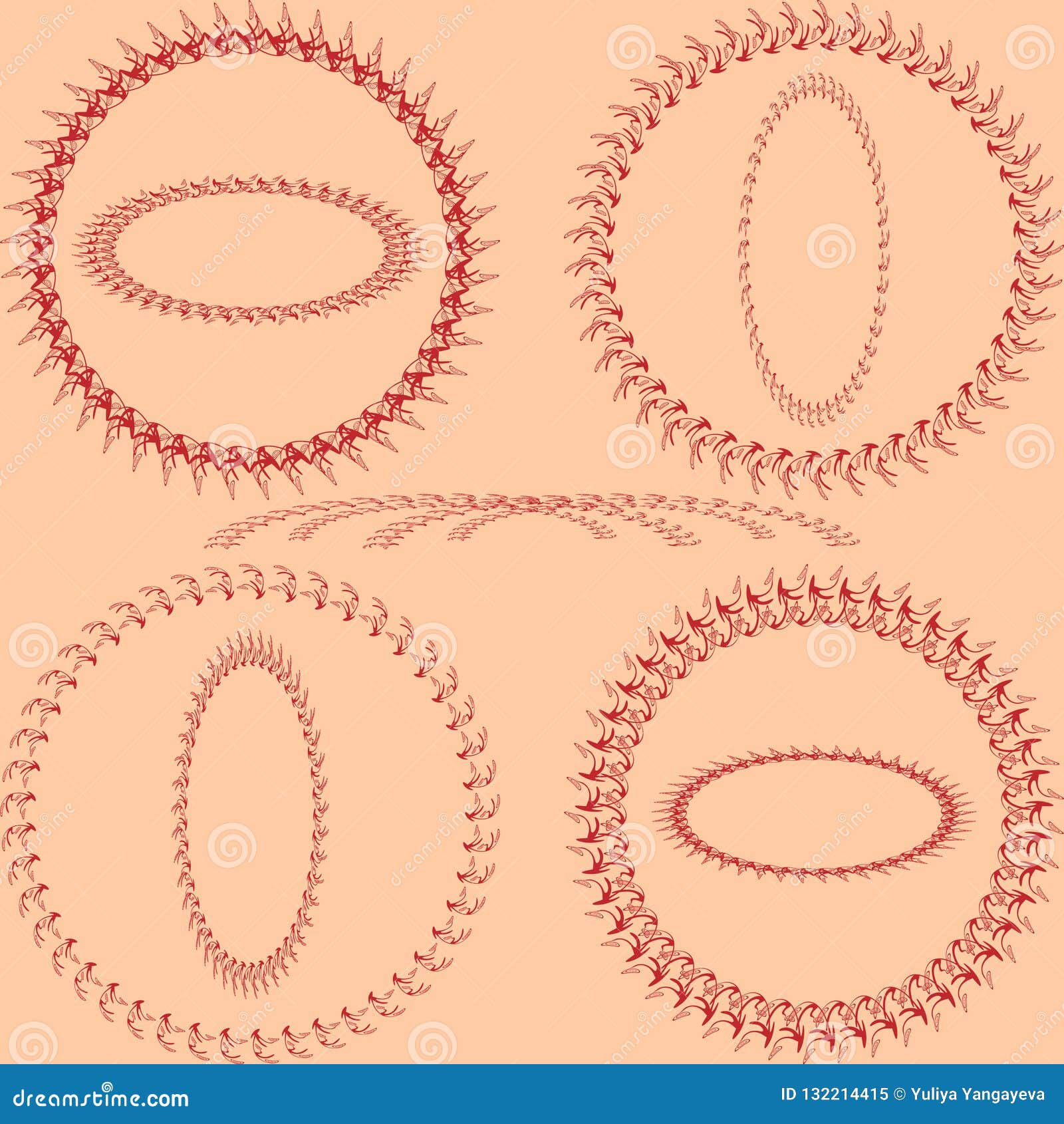 Set the Frame Round and Oval Stock Vector - Illustration of decorative ...