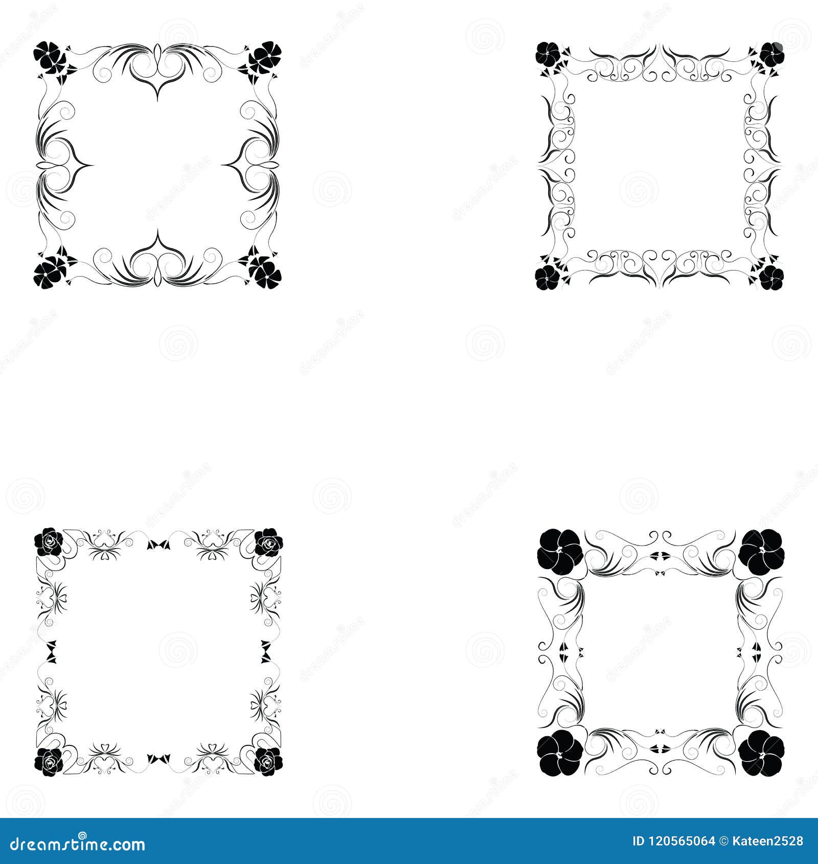 Set of frame silhouette stock vector. Illustration of design - 120565064