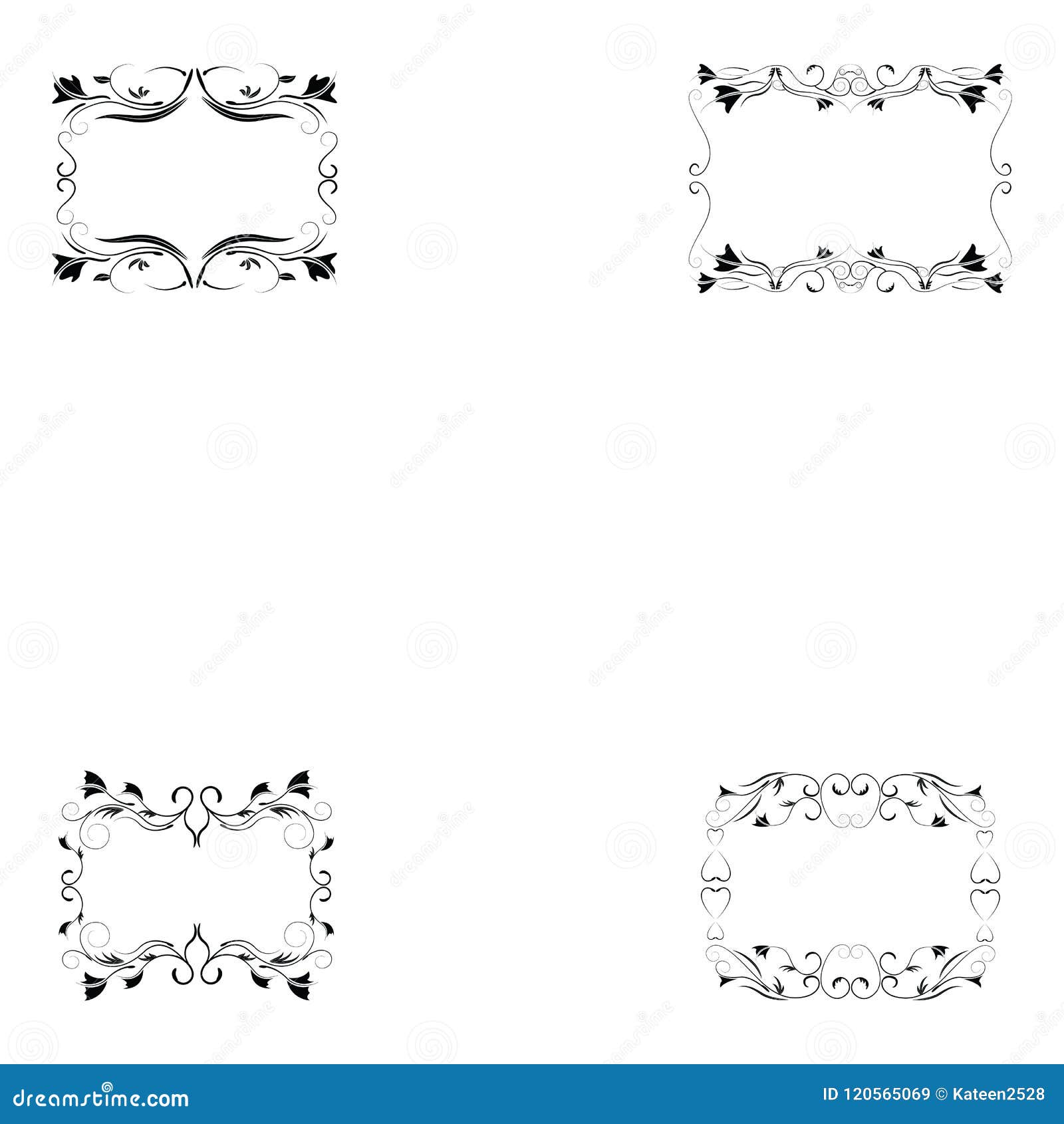 Set of frame silhouette stock vector. Illustration of gallery - 120565069