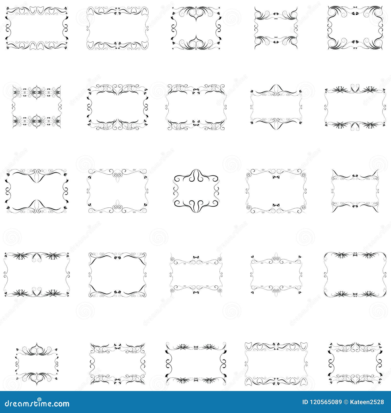Set of frame silhouette stock vector. Illustration of modern - 120565089