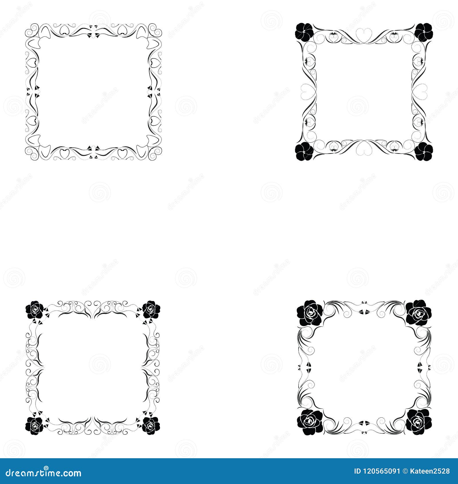 Set of frame silhouette stock vector. Illustration of banner - 120565091