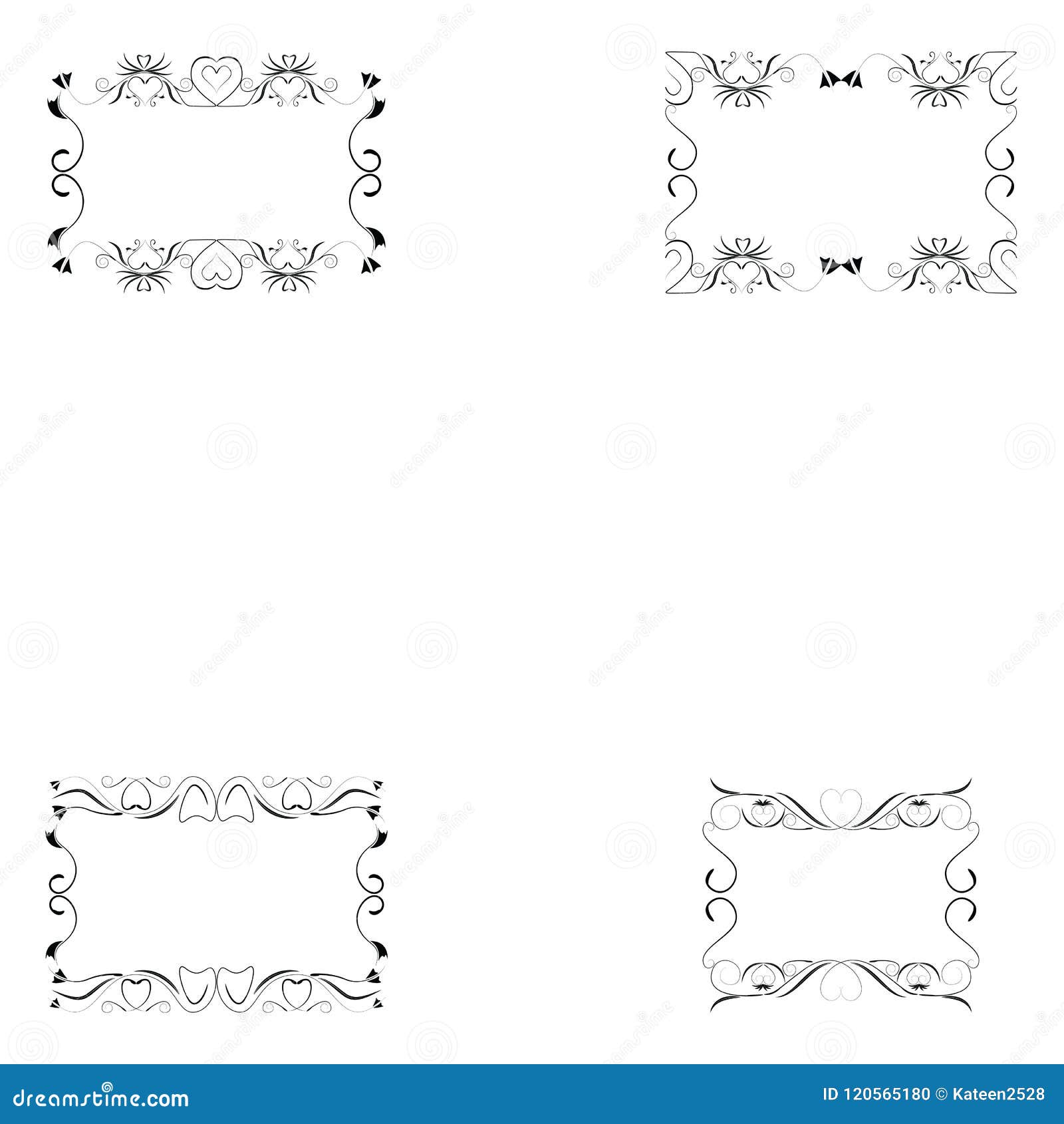 Set of frame silhouette stock vector. Illustration of collage - 120565180