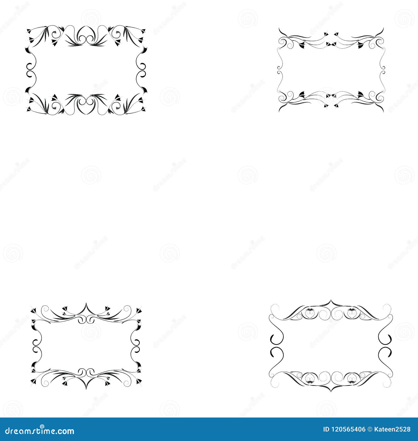 Set of frame silhouette stock vector. Illustration of silhouette ...