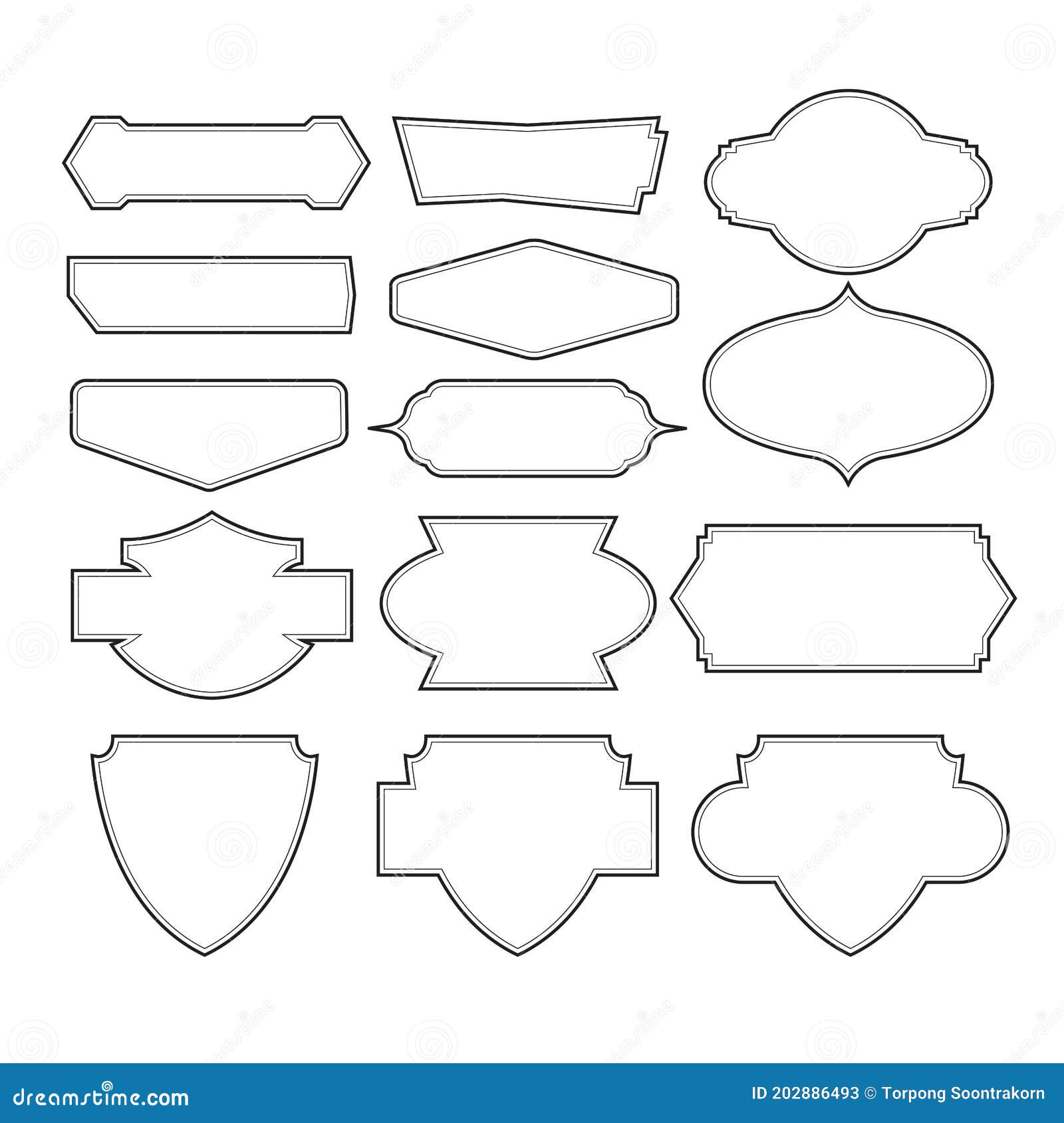 Set of Frames Border Design Stock Vector - Illustration of paper, empty ...