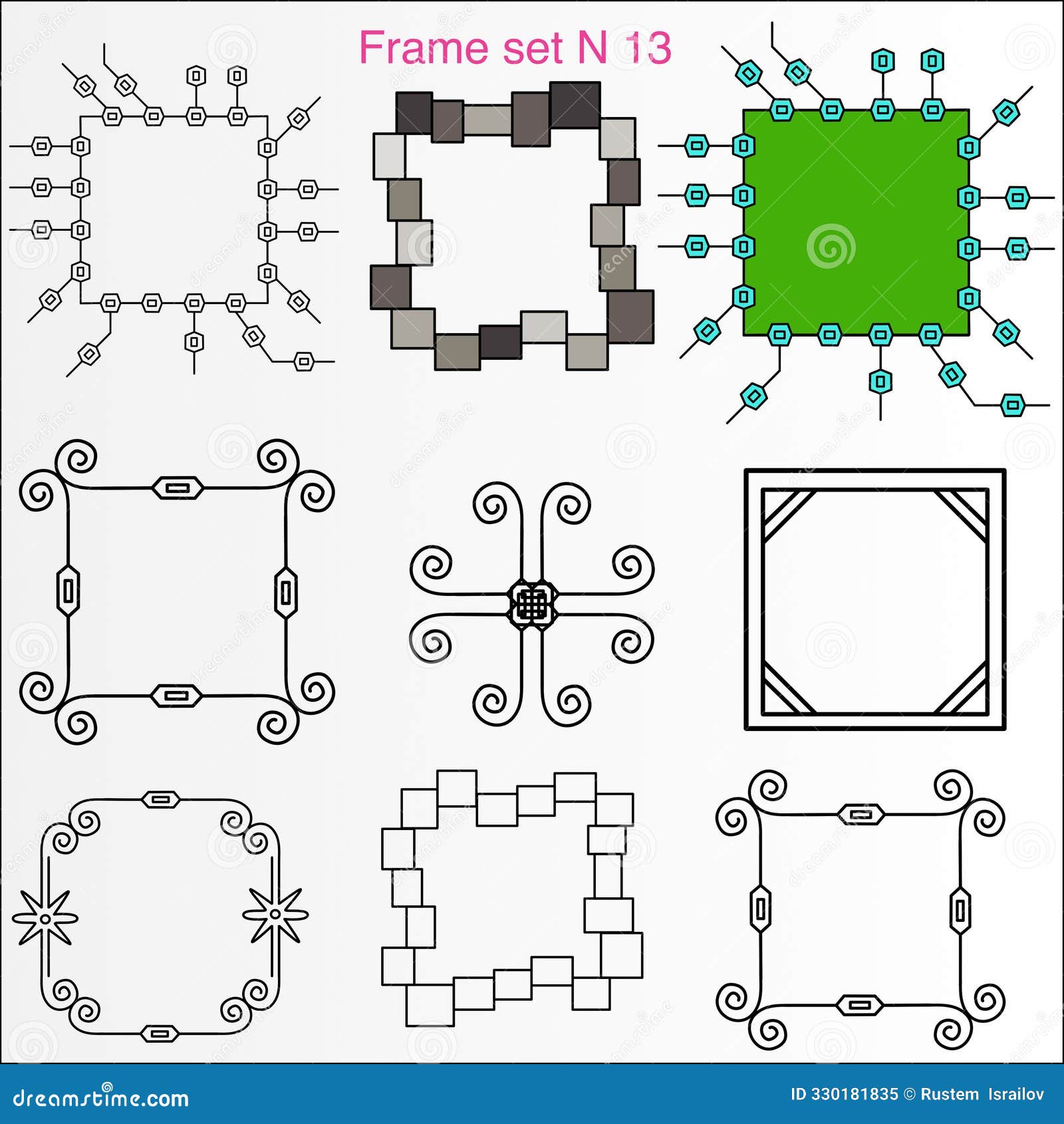 A Set of Frames and Borders for Framing Images and Text. Stock Vector ...