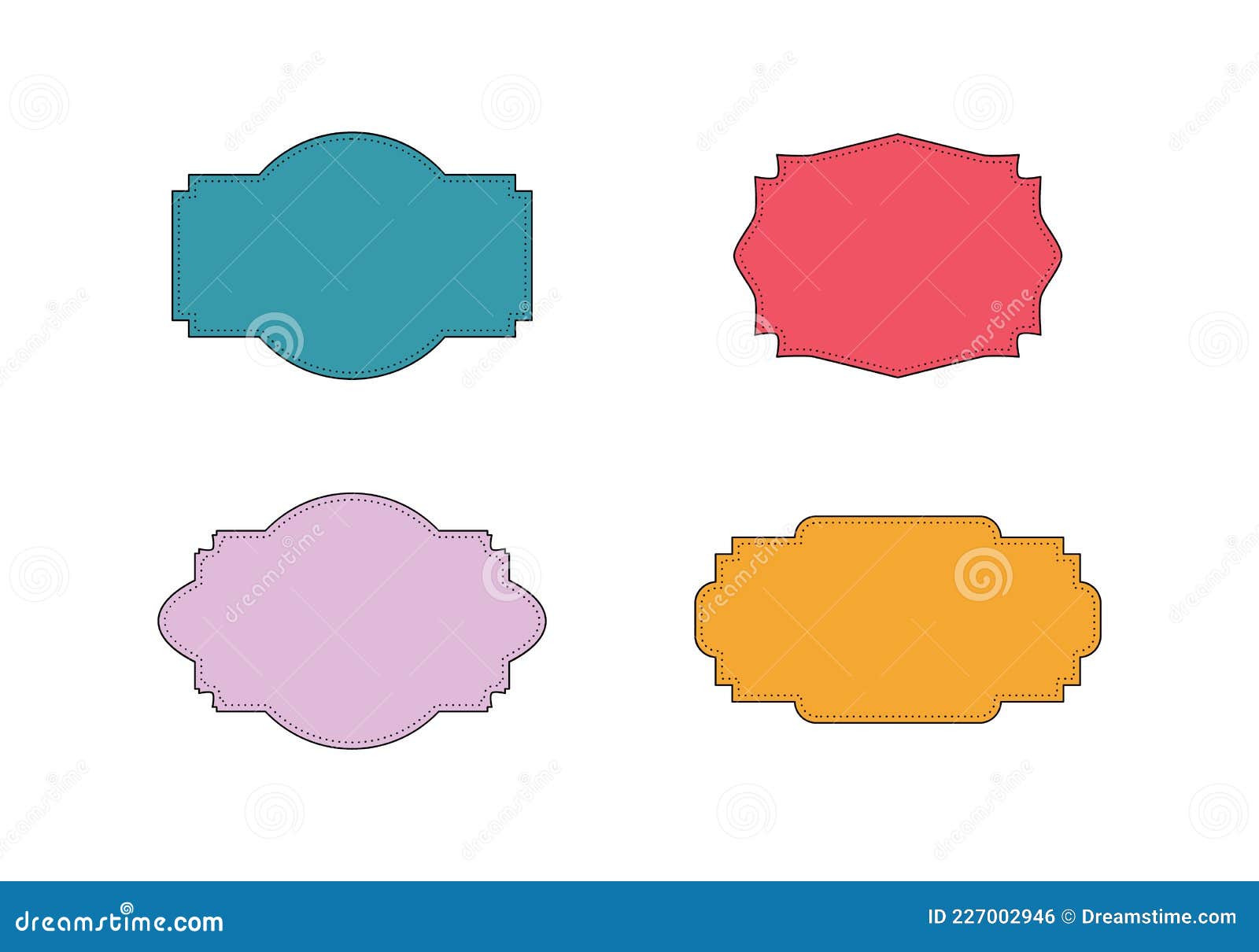 Set of Frames, Bubble in Flat Design. Stock Illustration - Illustration ...