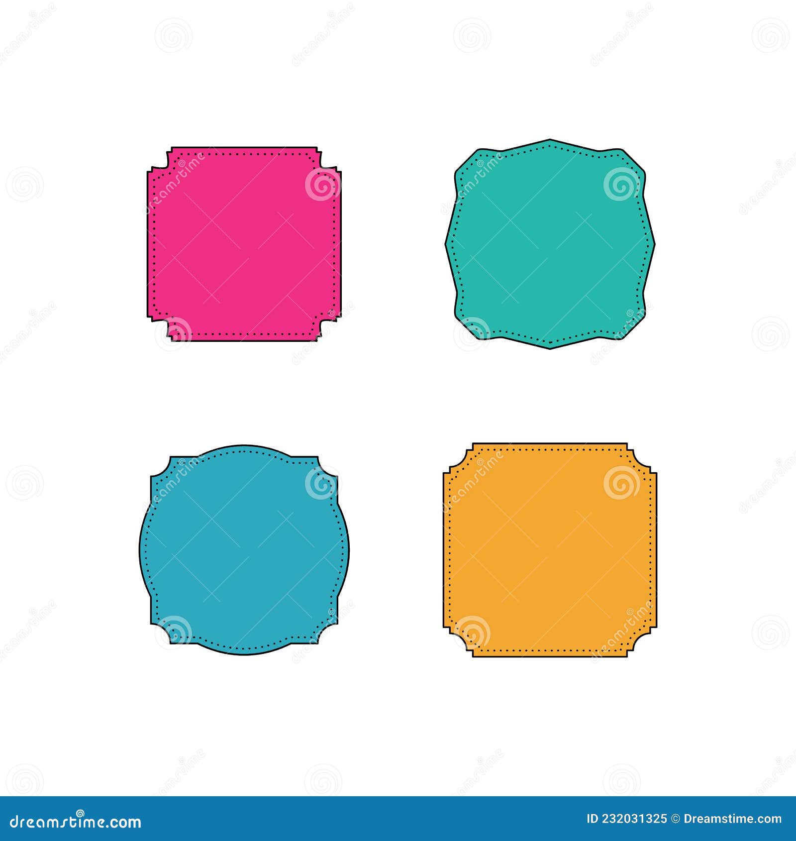 Set of Frames, Bubble in Flat Design. Stock Illustration - Illustration ...