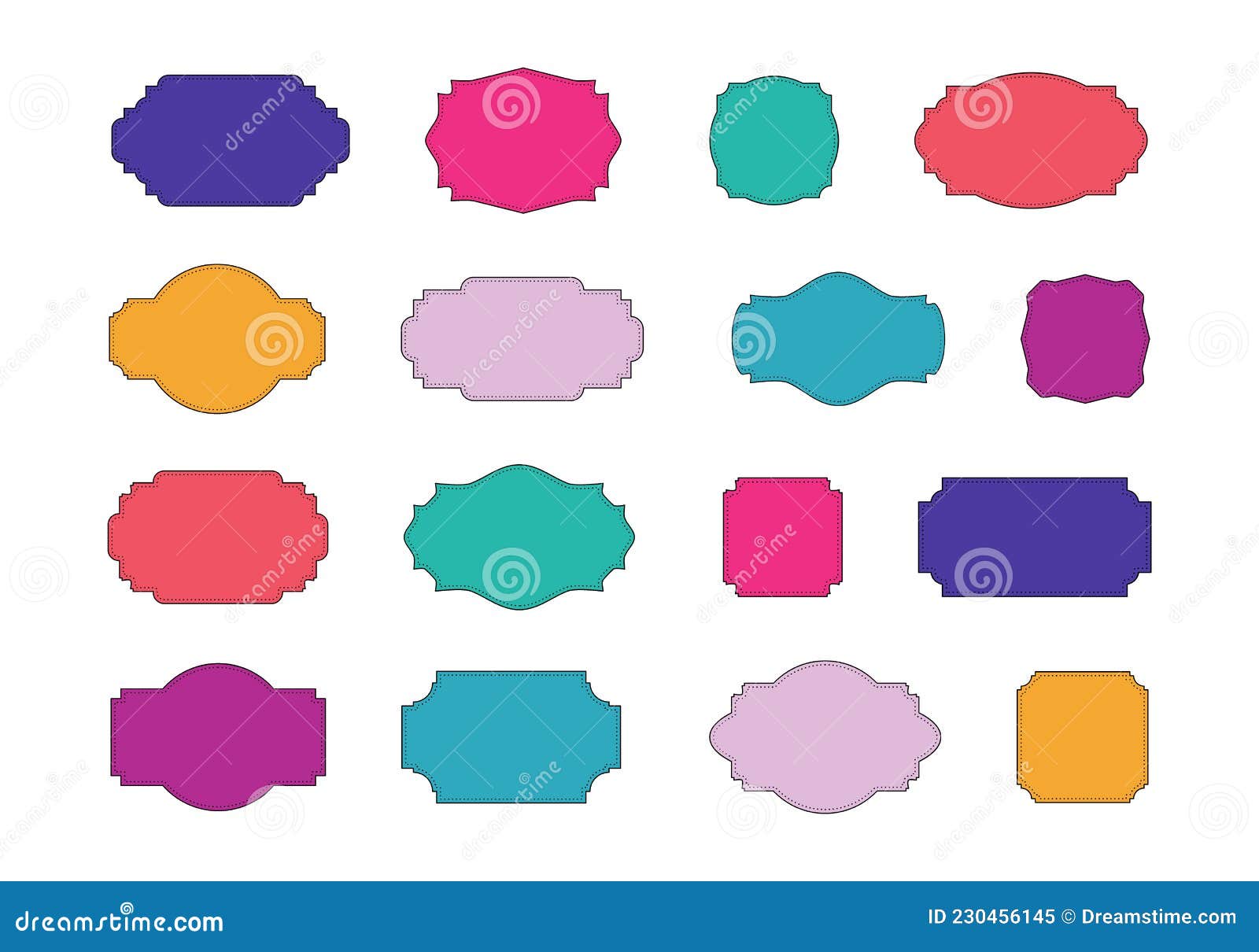 Set of Frames, Bubble in Flat Design. Stock Illustration - Illustration ...