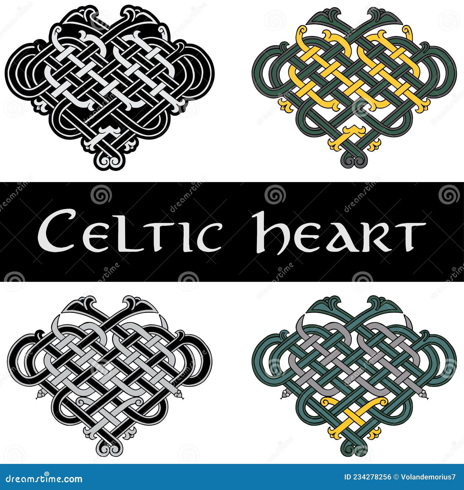 Set of Frames in Celtic Style. Celtic Style Banner. Celtic Heart. Stock ...
