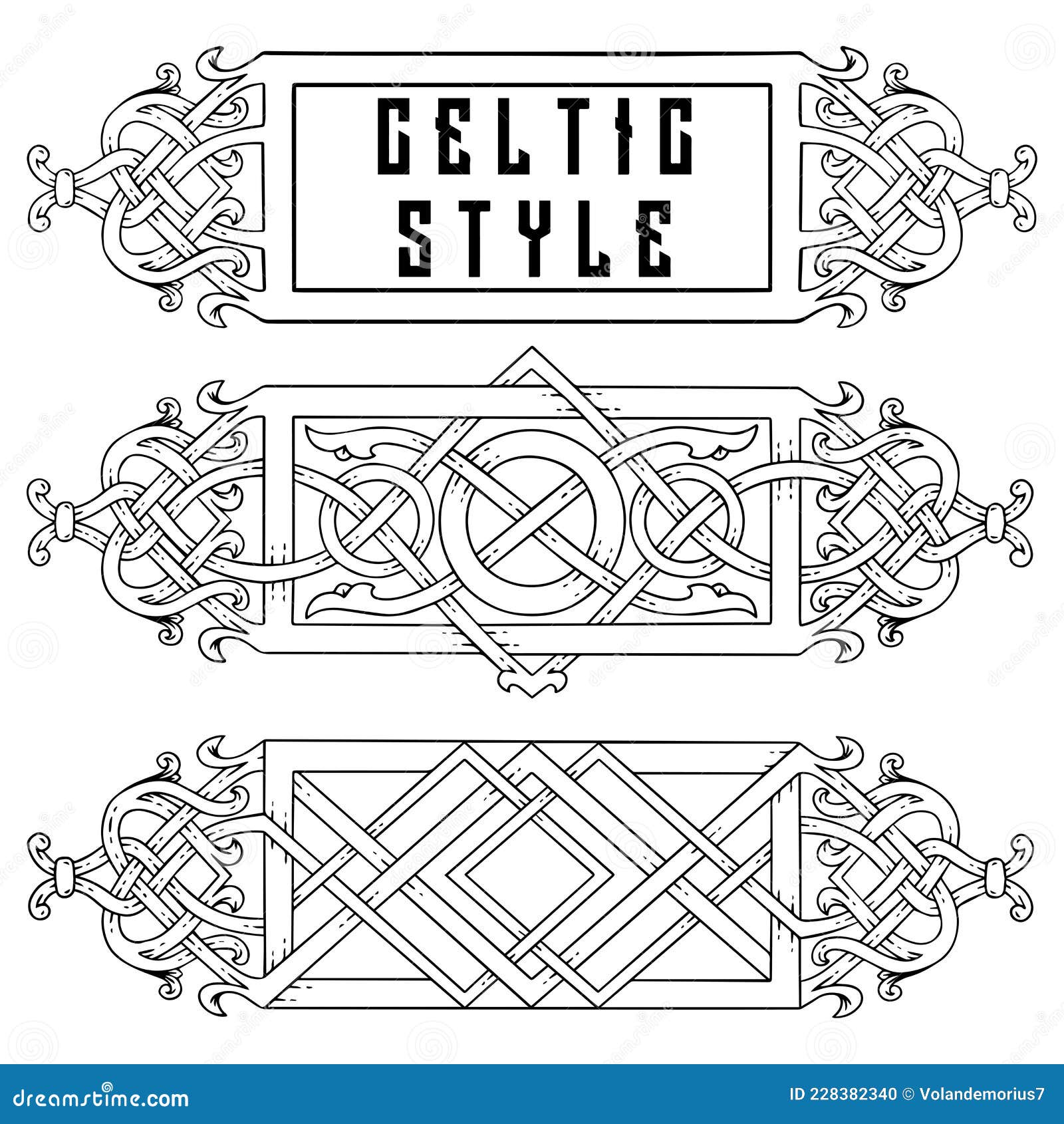 Set of Frames in Celtic Style. Celtic Style Banner. Stock Vector ...