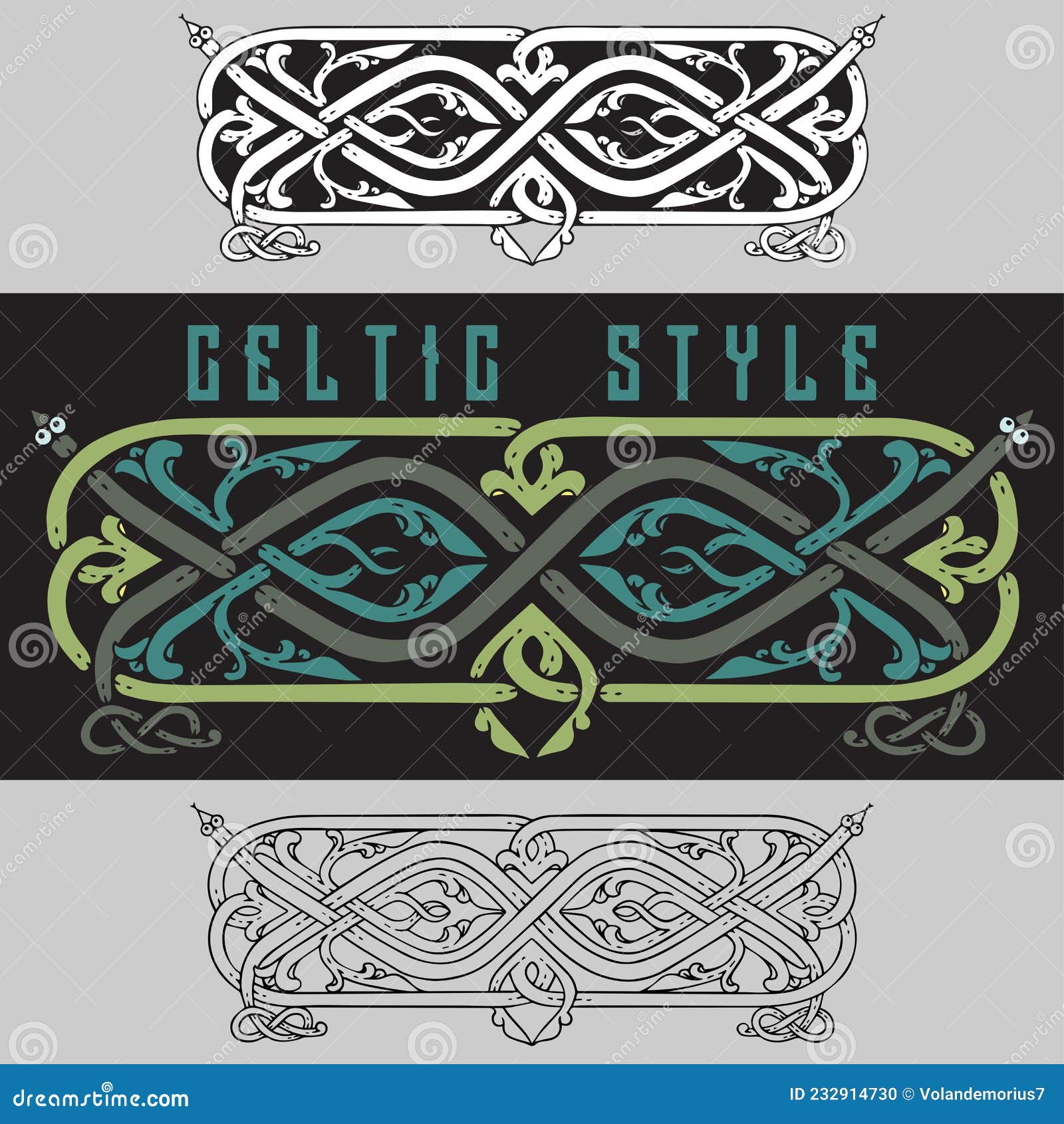 Set of Frames in Celtic Style. Celtic Style Banner. Stock Vector ...