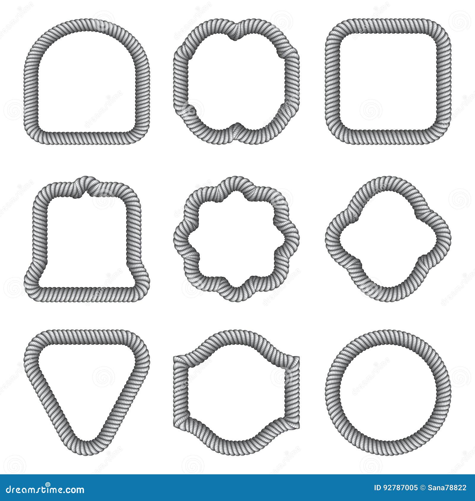 A Set of Frames of Different Shapes from the Rope. Vector Stock Vector ...