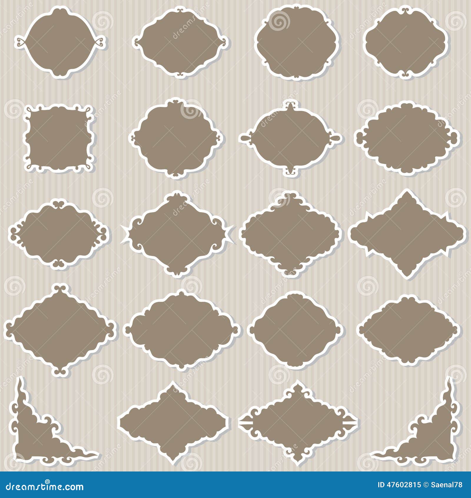 Set of Frames, Labels and Badges Stock Vector - Illustration of frame ...