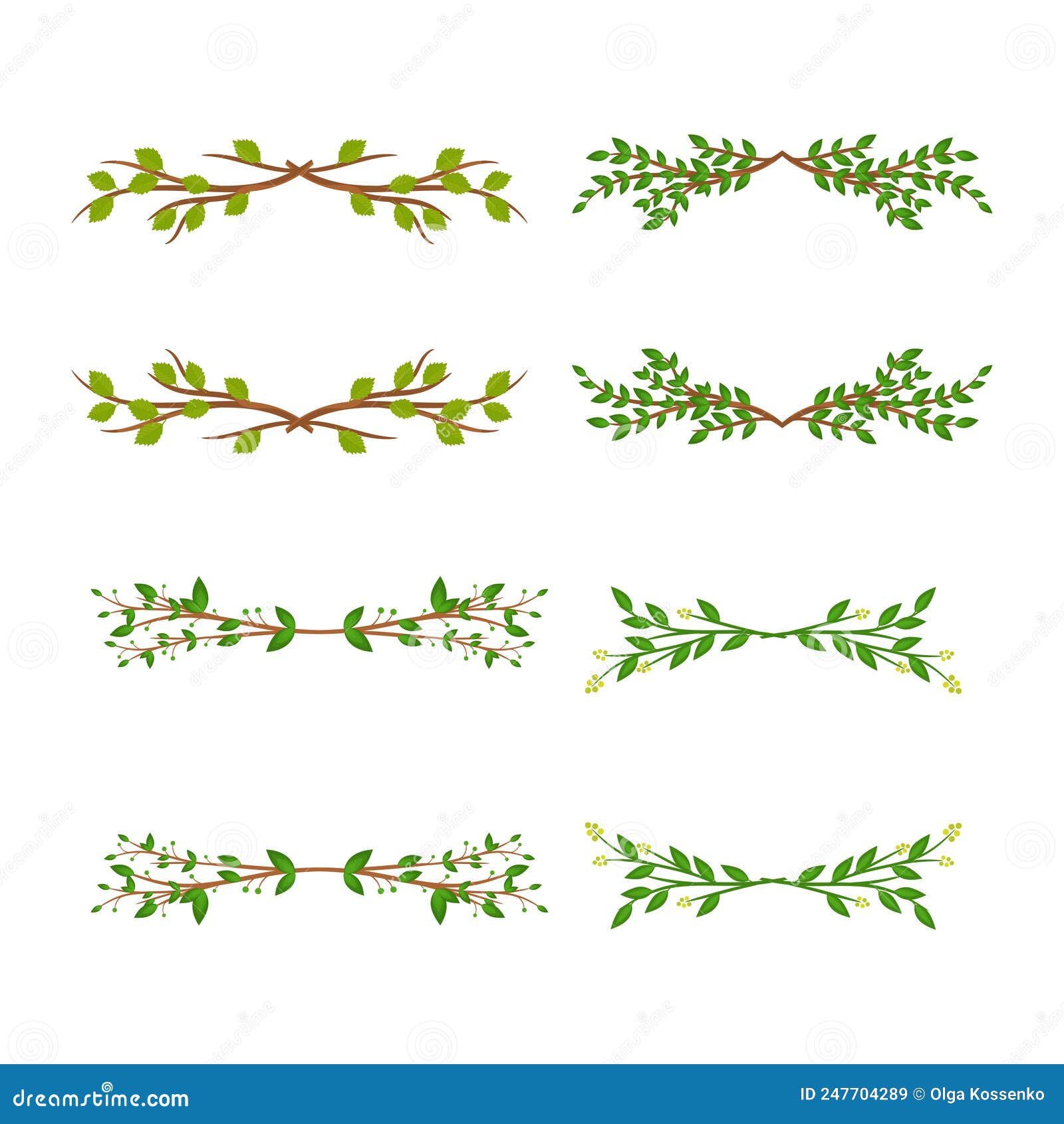 A Set of Frames with Leaves. Design Element Stock Vector - Illustration ...