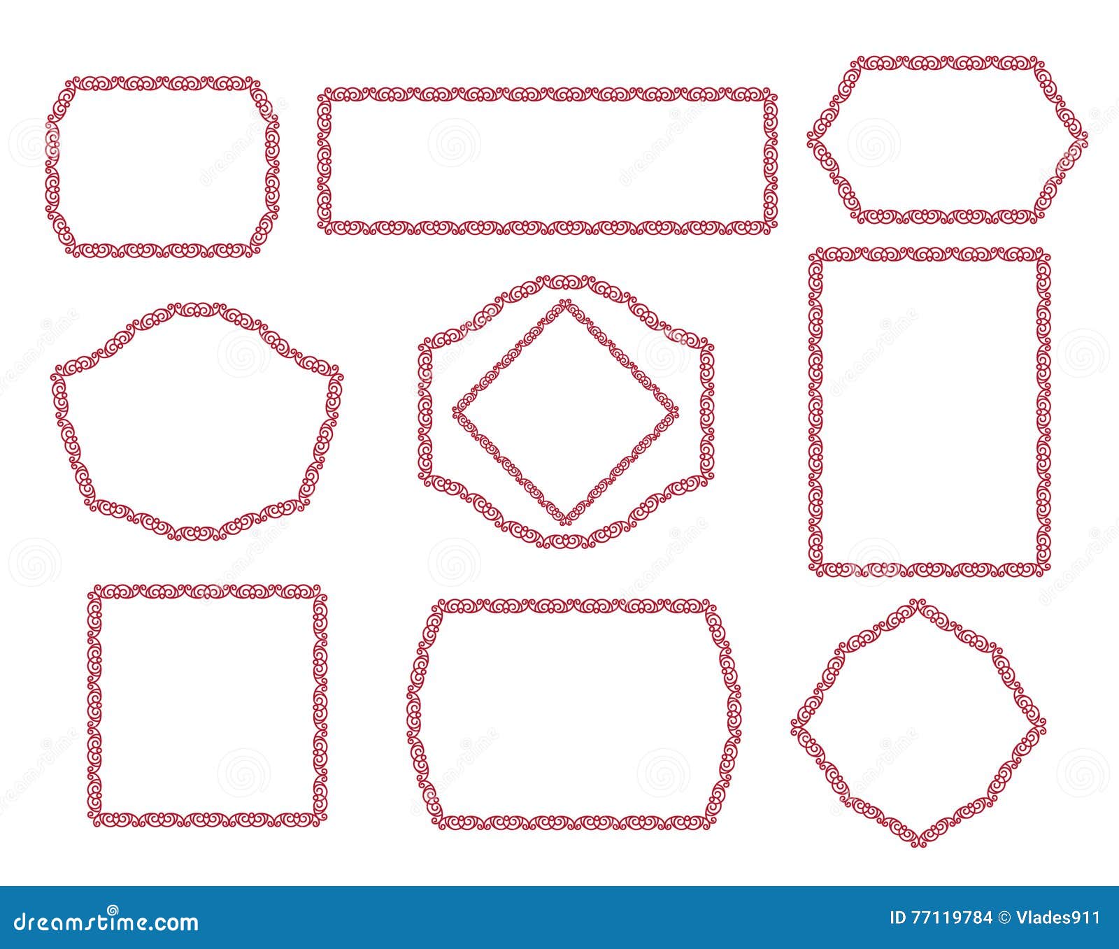 Set Frames .Red on White Background.Vector . Stock Vector ...