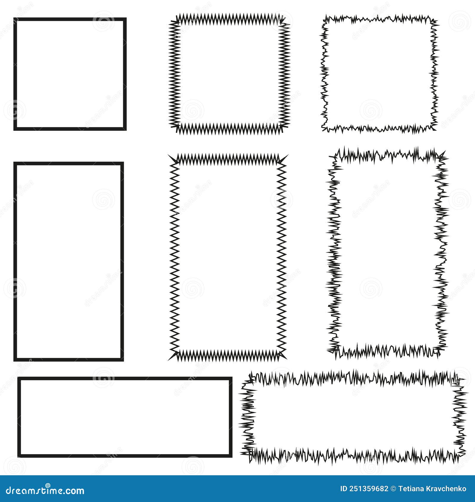 Set Frames. Simple Frames in Sketch Style. Vector Illustration. Stock ...