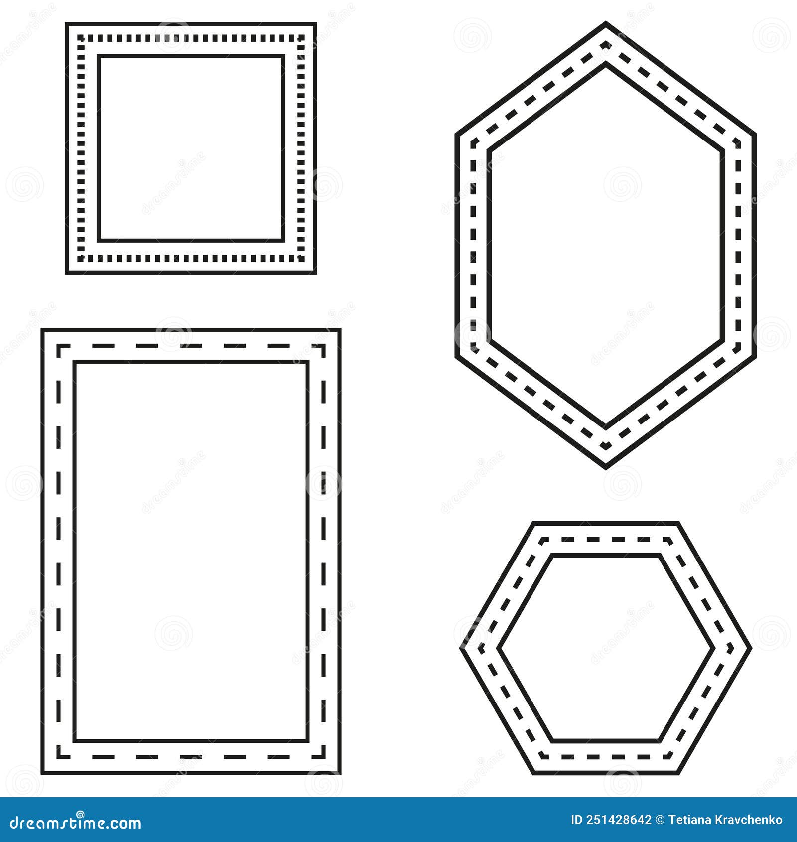 Set Frames. Simple Frames in Sketch Style. Vector Illustration. Stock ...