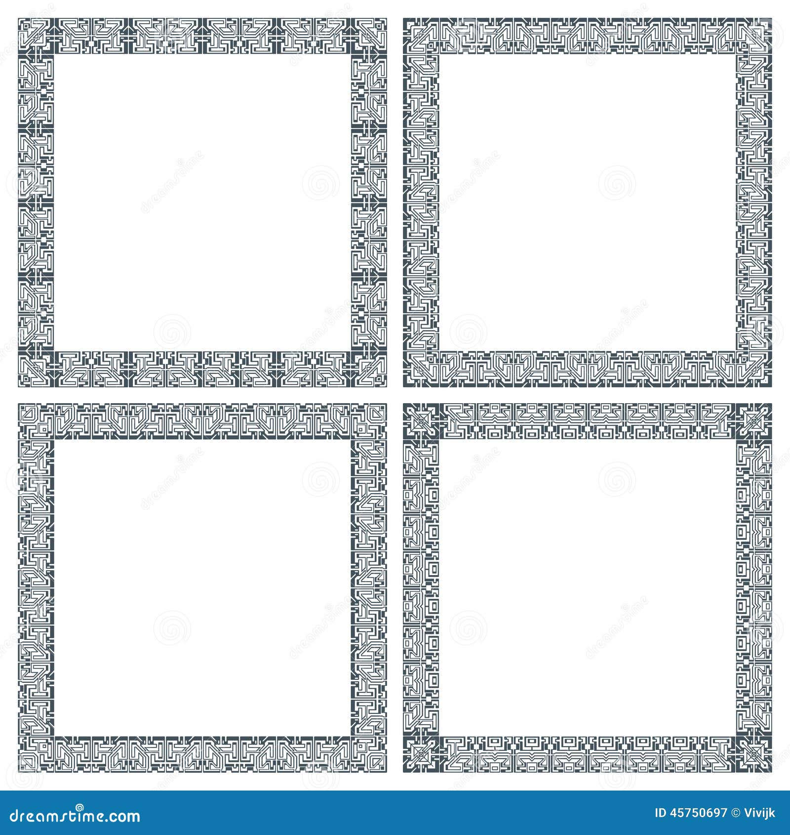 Set of Frames in Techno Style Stock Vector - Illustration of cell ...