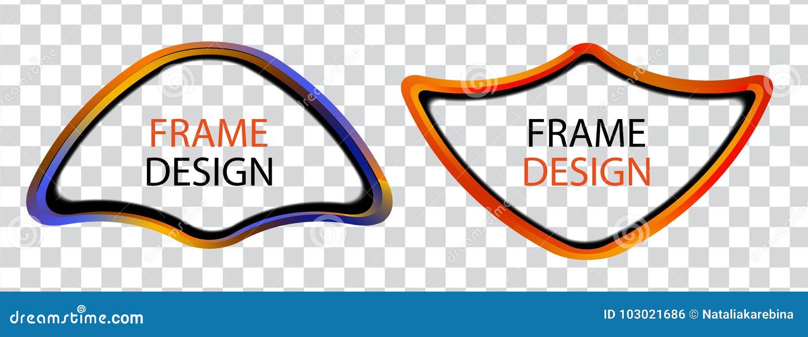 Set Frames on a Transparent Background. Decorative Modern Design ...