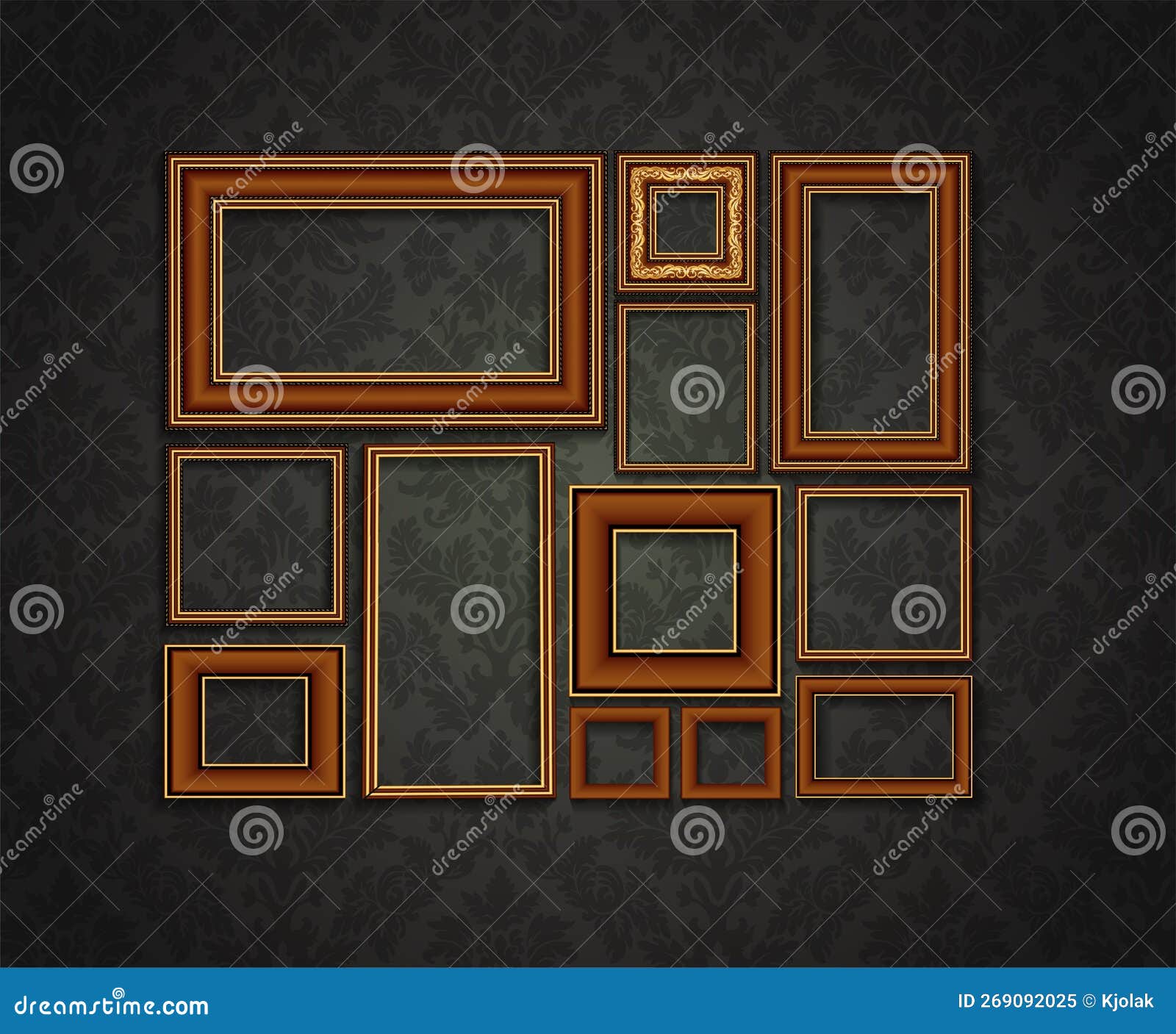 A Set of Frames on the Wall. Detailed Illustration Stock Vector ...