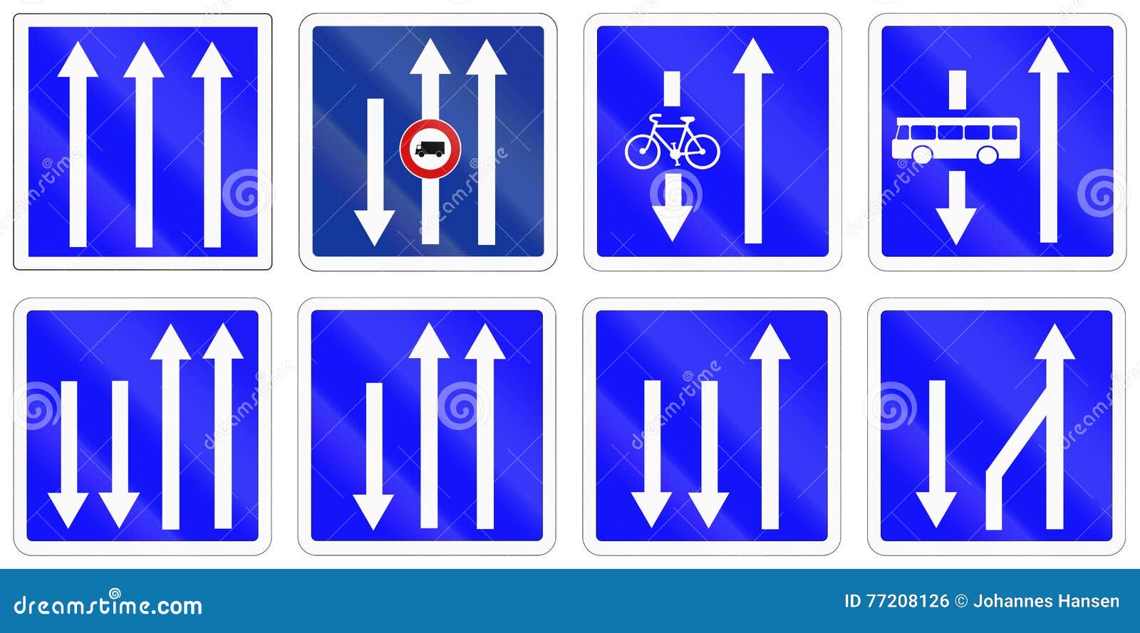 Set of French Information Road Signs Stock Illustration - Illustration ...