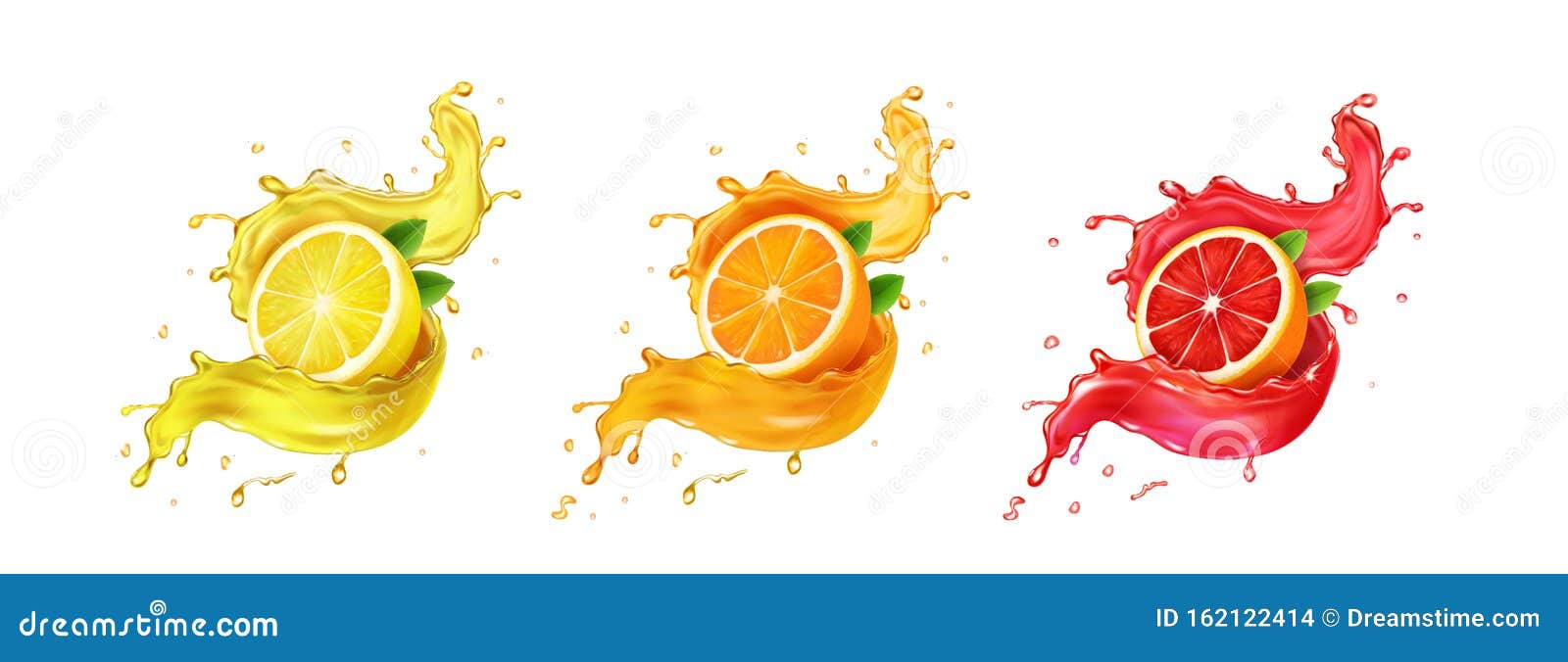 Set Fresh Grapefruit, Lemon, Orange Juice Splashes. Realistic Citrus ... Set Fresh Grapefruit, Lemon, Orange Juice Splashes. Realistic Citrus ...