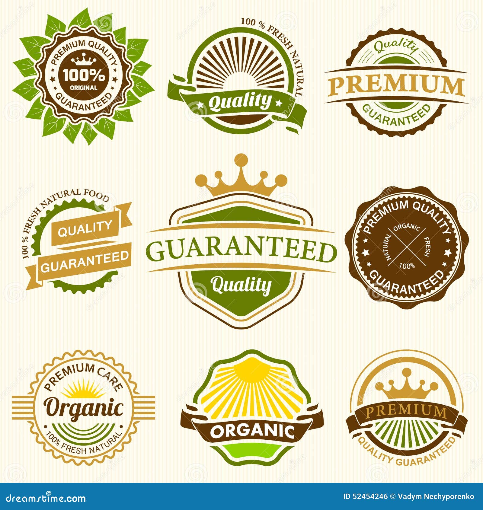 Organic Labels Set. Collection Various Logo For Organic Cosmetics Or ...