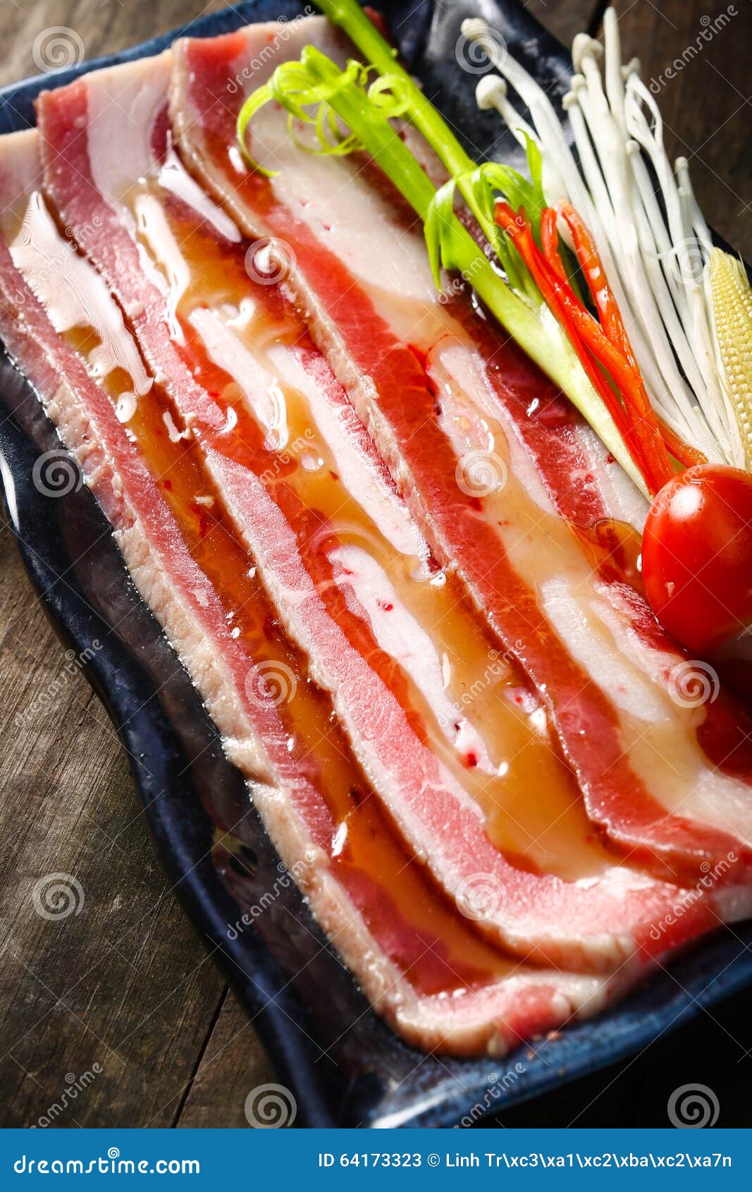 Set of Fresh Pork Side with Chili and Vegetables Stock Image - Image of ...