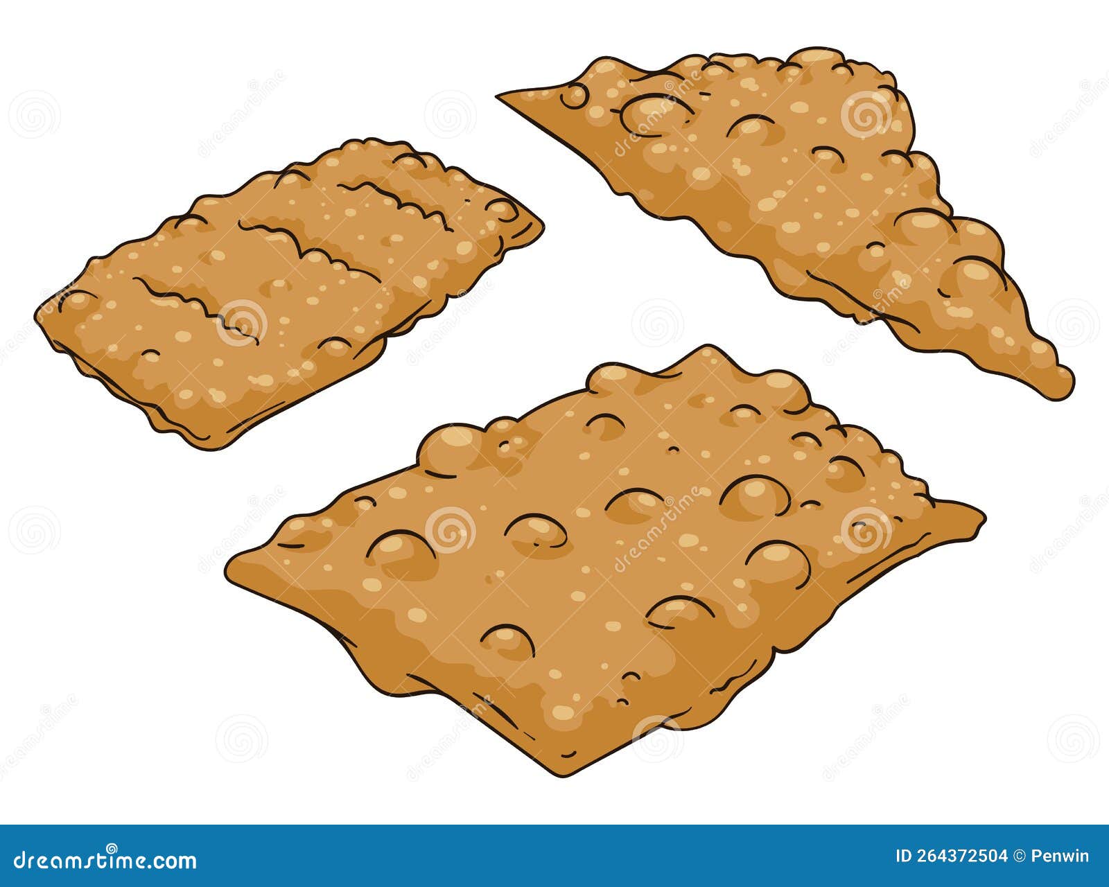 Set with Fresh Puff Pastry in Cartoon Style, Vector Illustration Stock ...