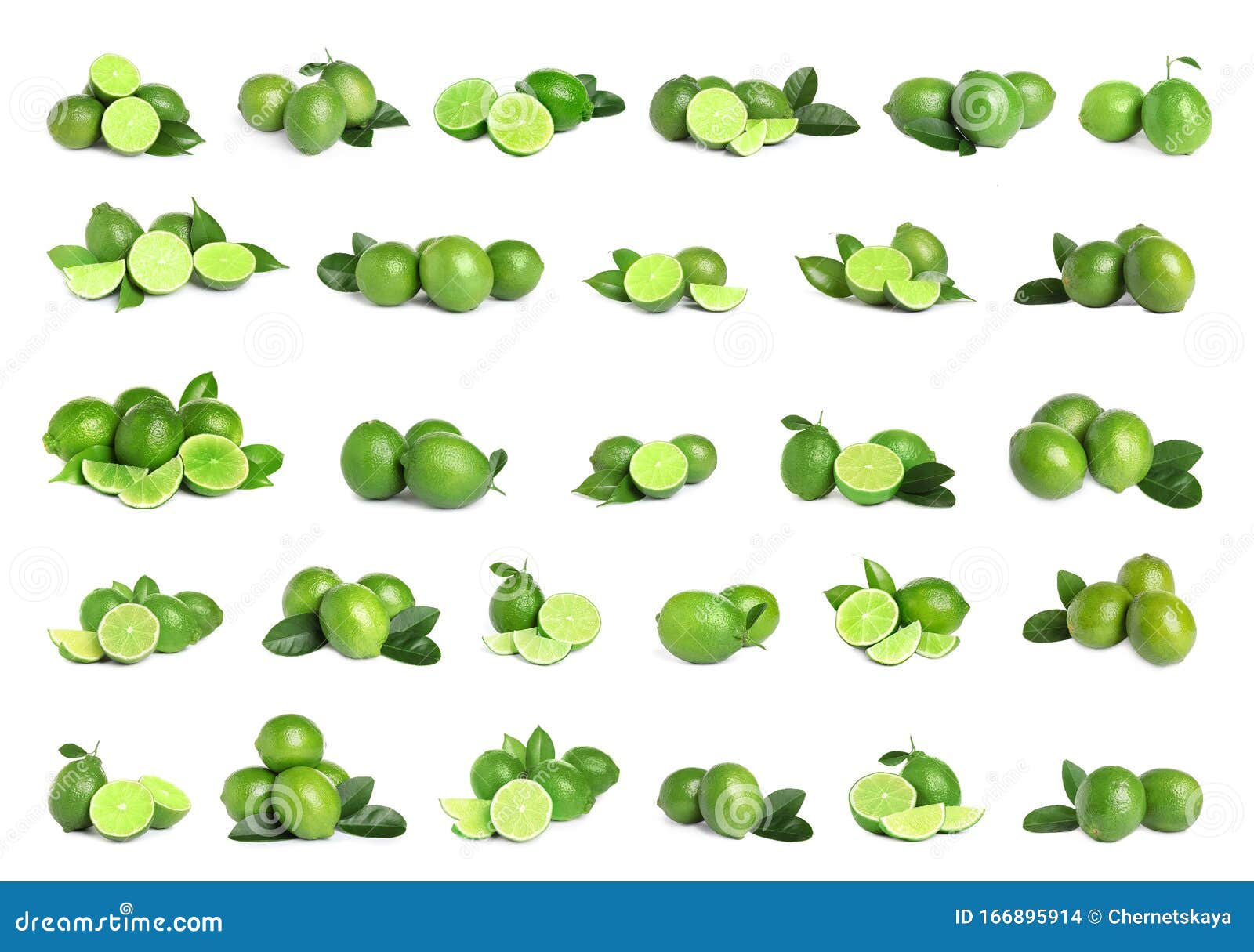 Set of Fresh Ripe Limes on Background Stock Photo - Image of citrus ...