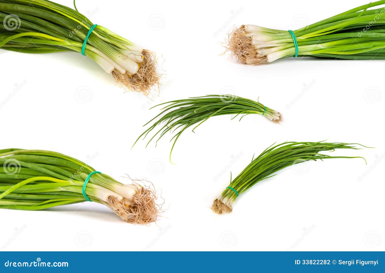 Set of Fresh Scallions on White Stock Photo - Image of agriculture ...