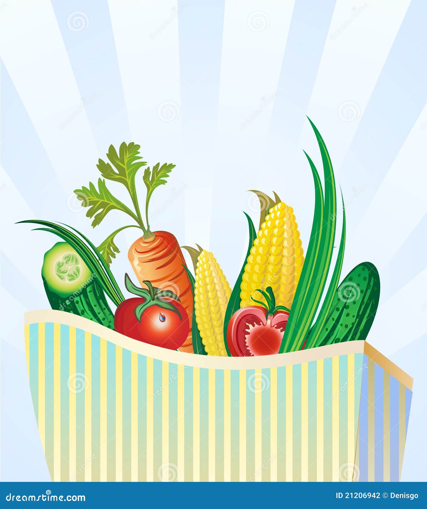 Set of Fresh Vegetables in Package Stock Vector - Illustration of fresh ...
