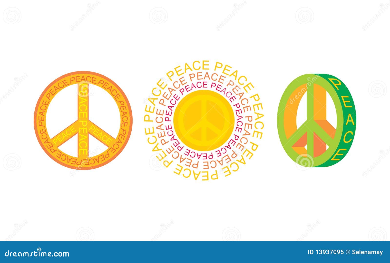Set Friedenssymbole vektor abbildung. Illustration von glänzend - 13937095