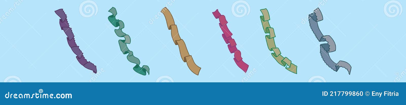 Set Of Frills Cartoon Icon Design Template With Various Models. Vector ...