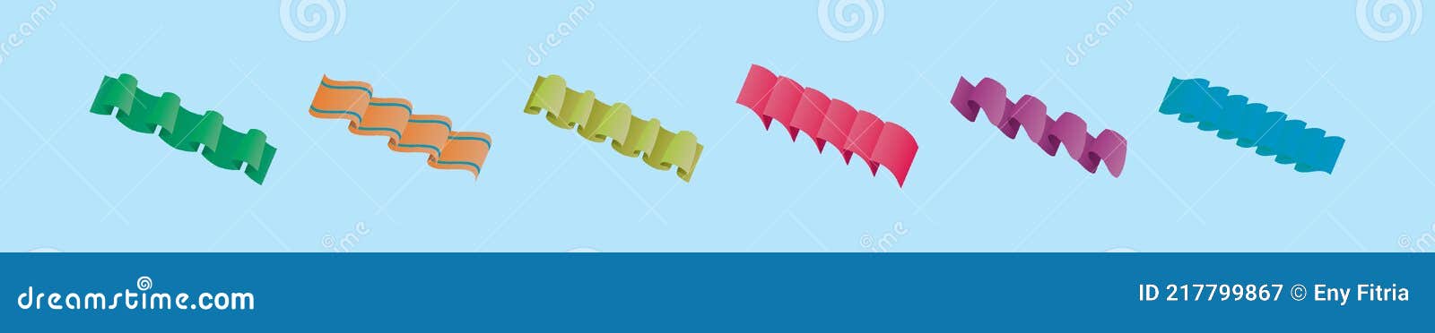 Set of Frills Cartoon Icon Design Template with Various Models. Vector ...