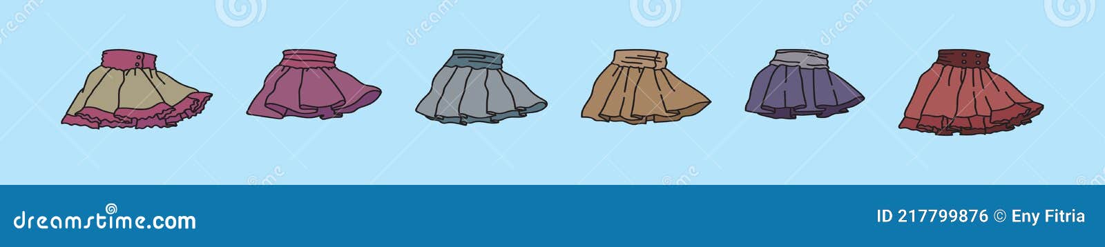 Set of Frills Cartoon Icon Design Template with Various Models. Vector ...