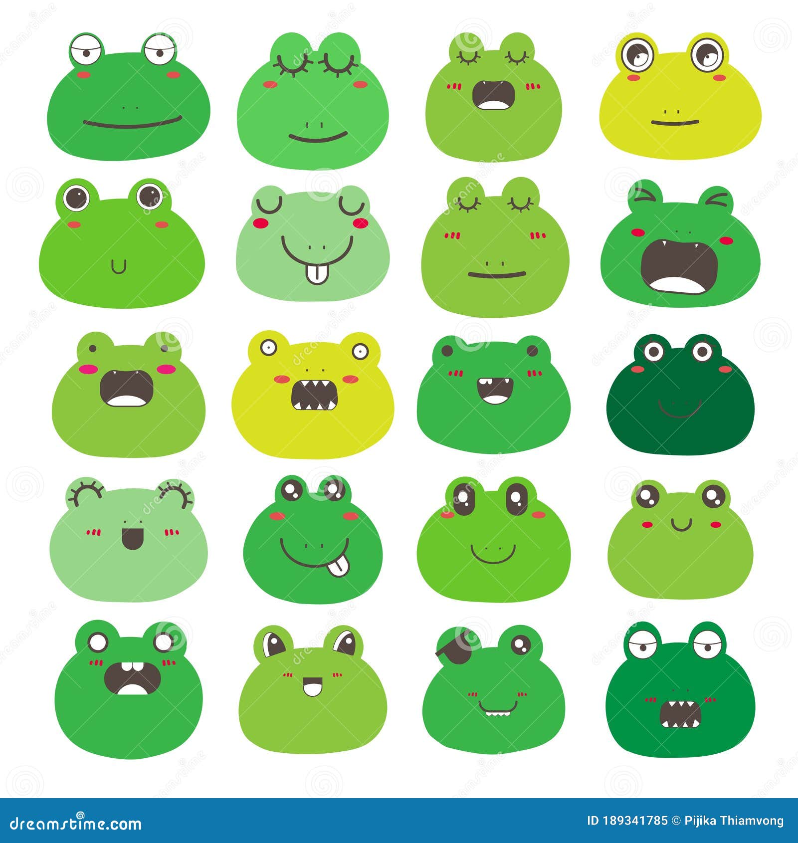 Frog Face And Flies Farm Animal Cartoon Background Vector Illustration ...