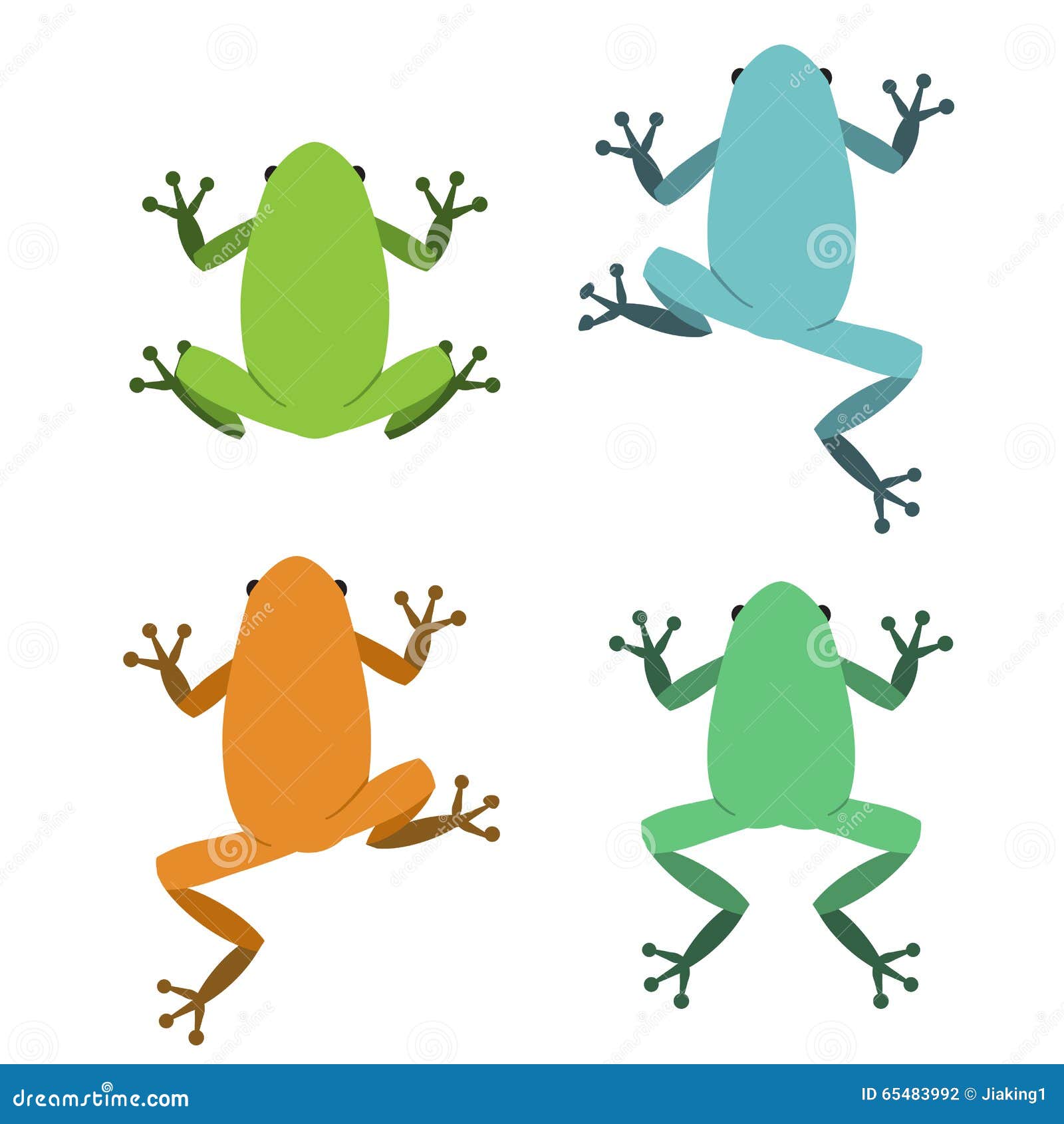 Set of Frog in Flat Style, Vector Stock Vector - Illustration of ...