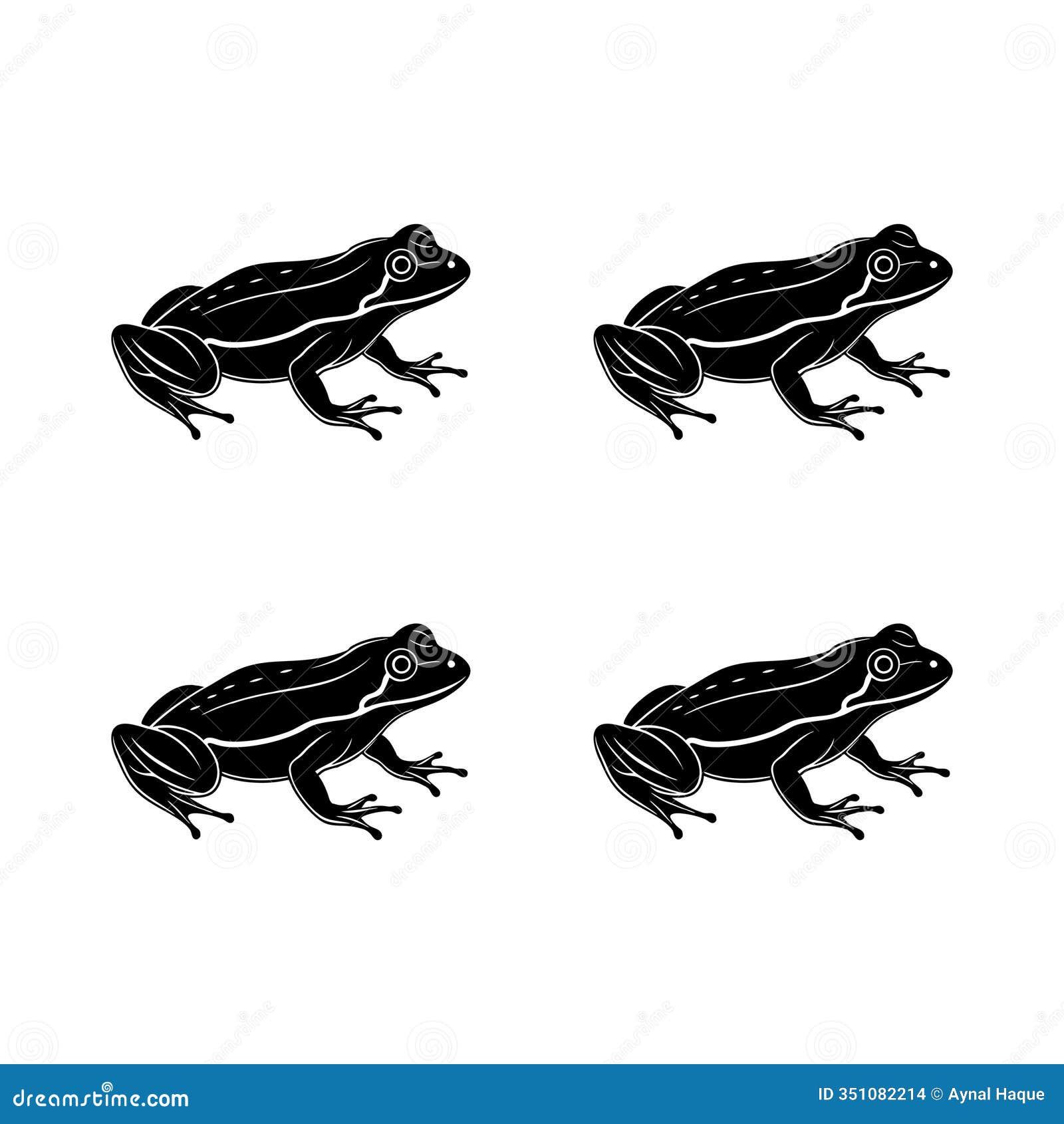 A Set of Frog Silhouette Vector Illustration Stock Illustration ...
