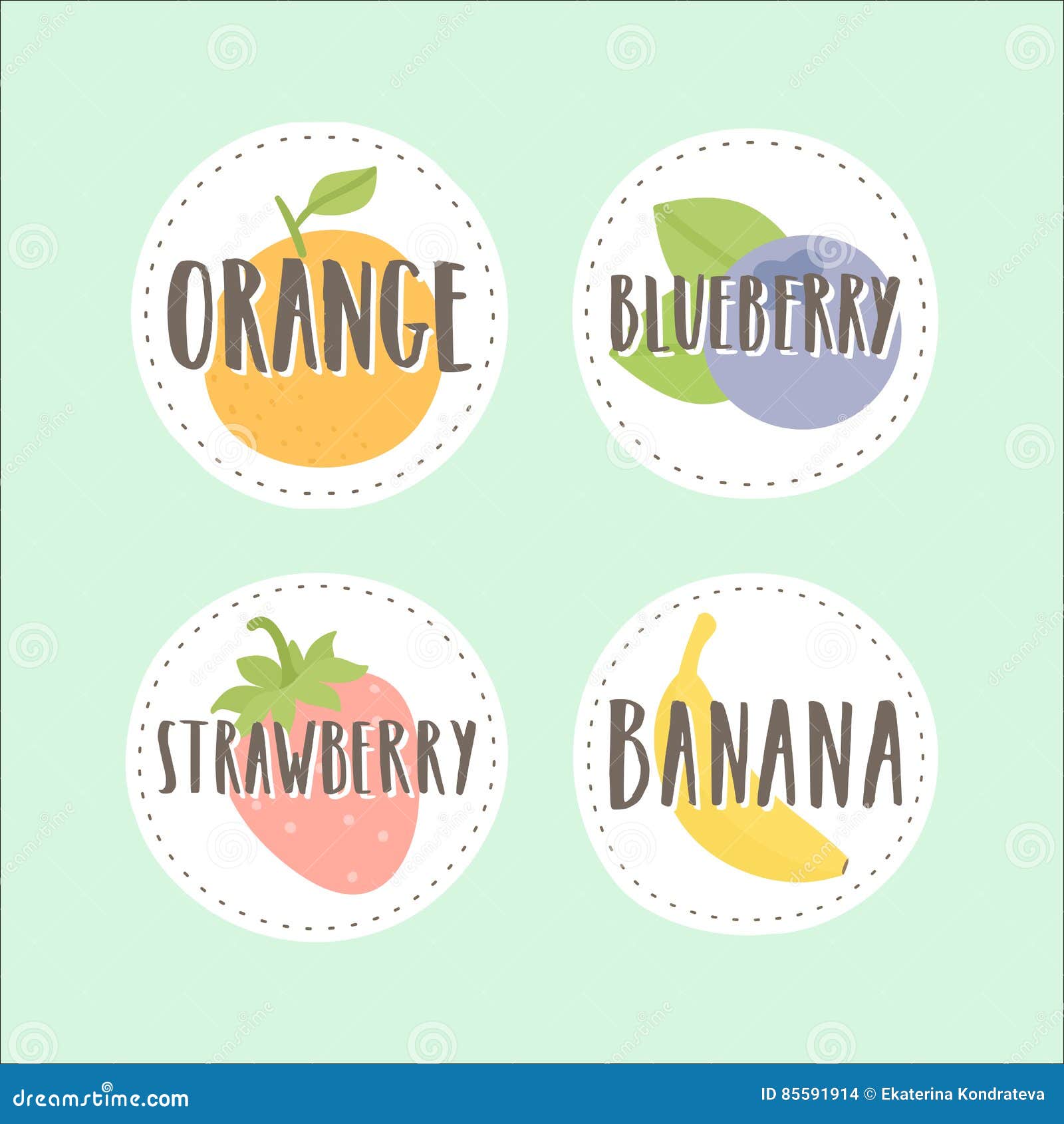 Set of fruit badges. stock vector. Illustration of advertising - 85591914