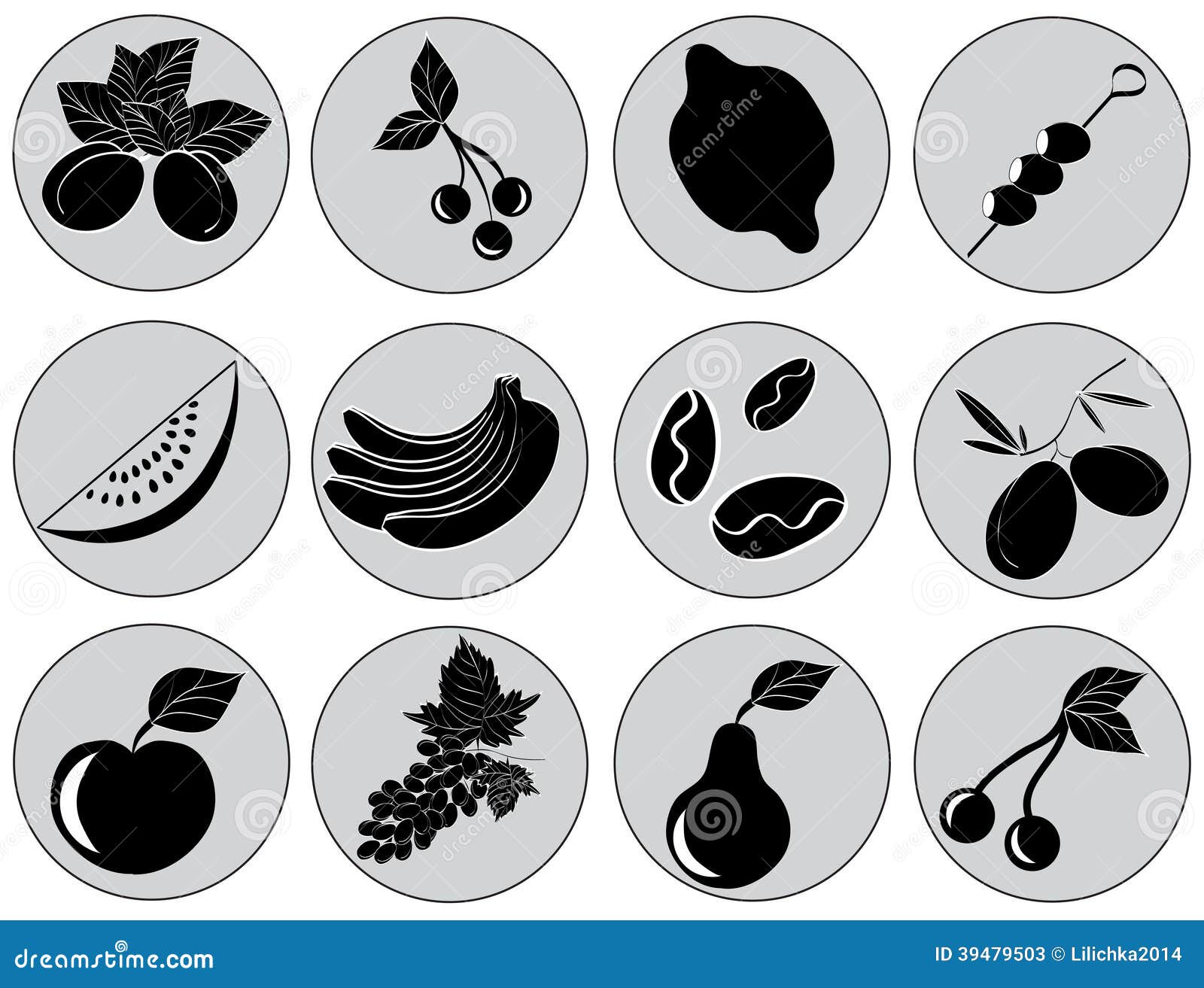 Set with fruit stock illustration. Illustration of isolated - 39479503