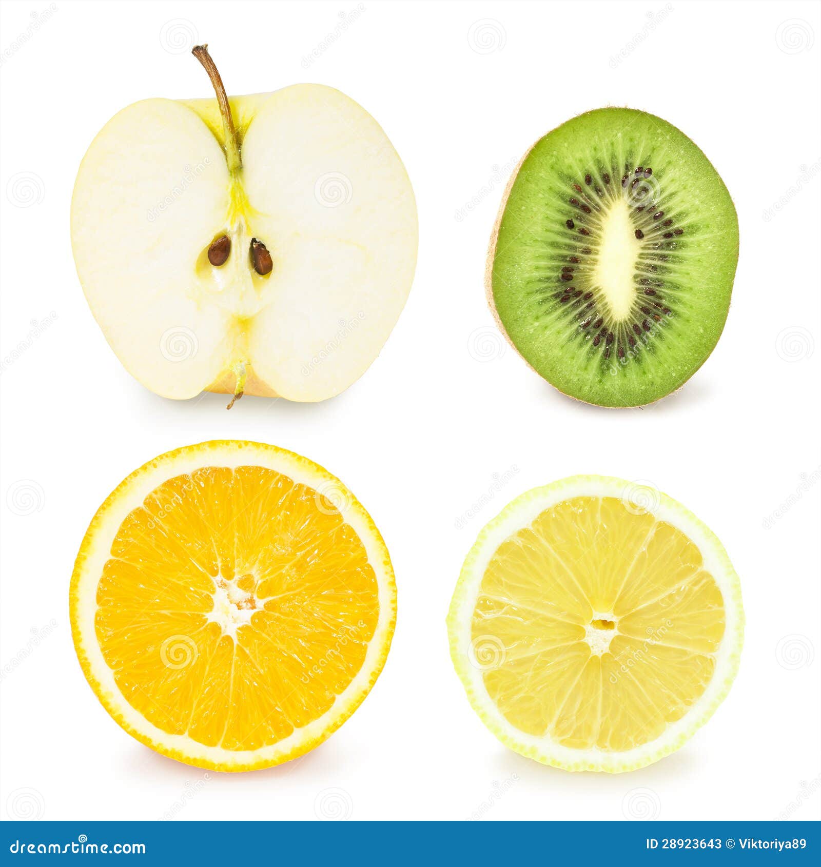 Set with fruit halves stock image. Image of collage, white - 28923643