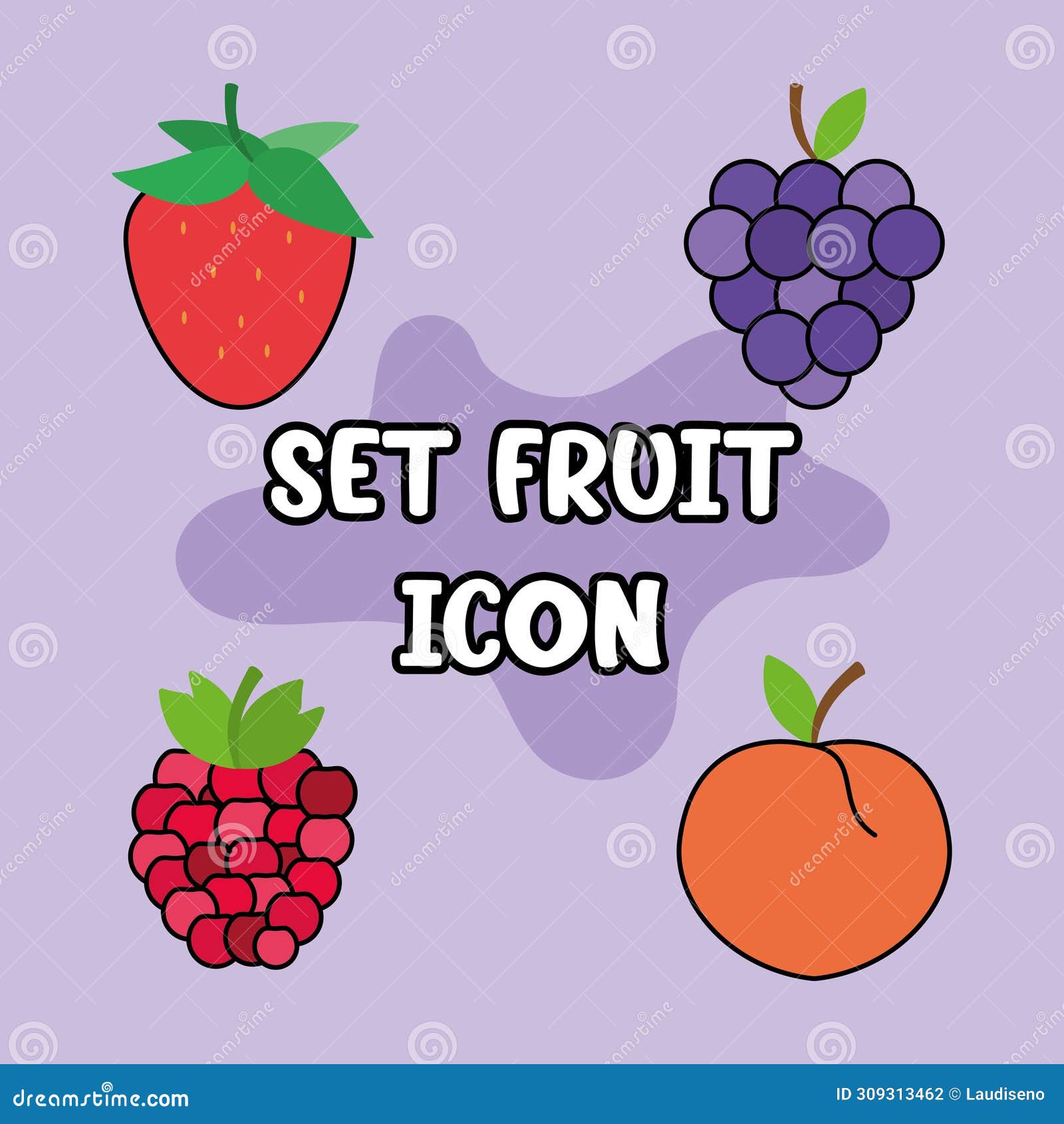 Set of fruit icons Vector stock vector. Illustration of peach - 309313462 Set of fruit icons Vector stock vector. Illustration of peach - 309313462