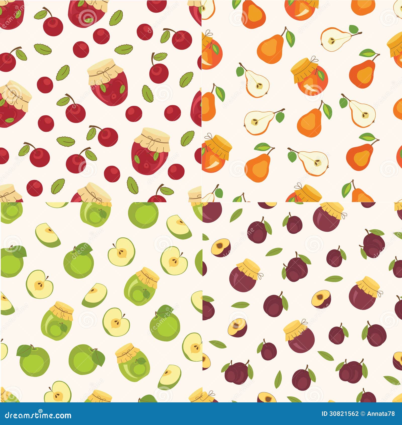 Set of fruit patterns stock vector. Illustration of white - 30821562