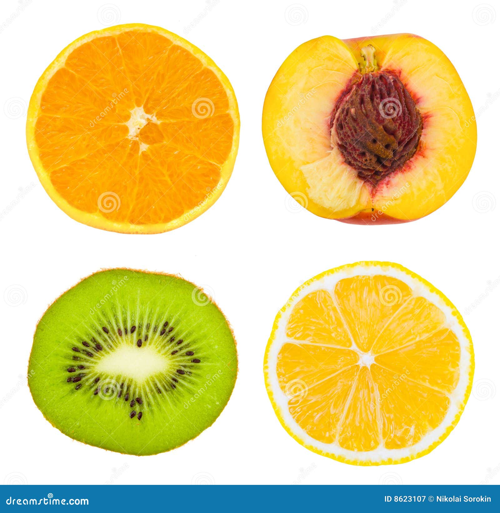 Set of fruit slices stock image. Image of lime, nutrition - 8623107