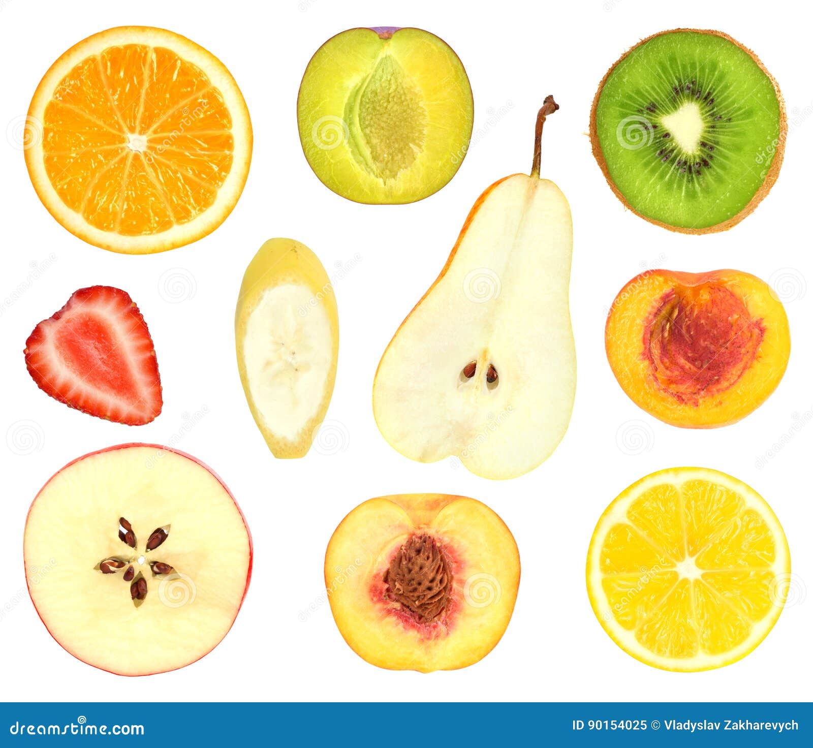 Set of fruit slices stock image. Image of dessert, orange - 90154025