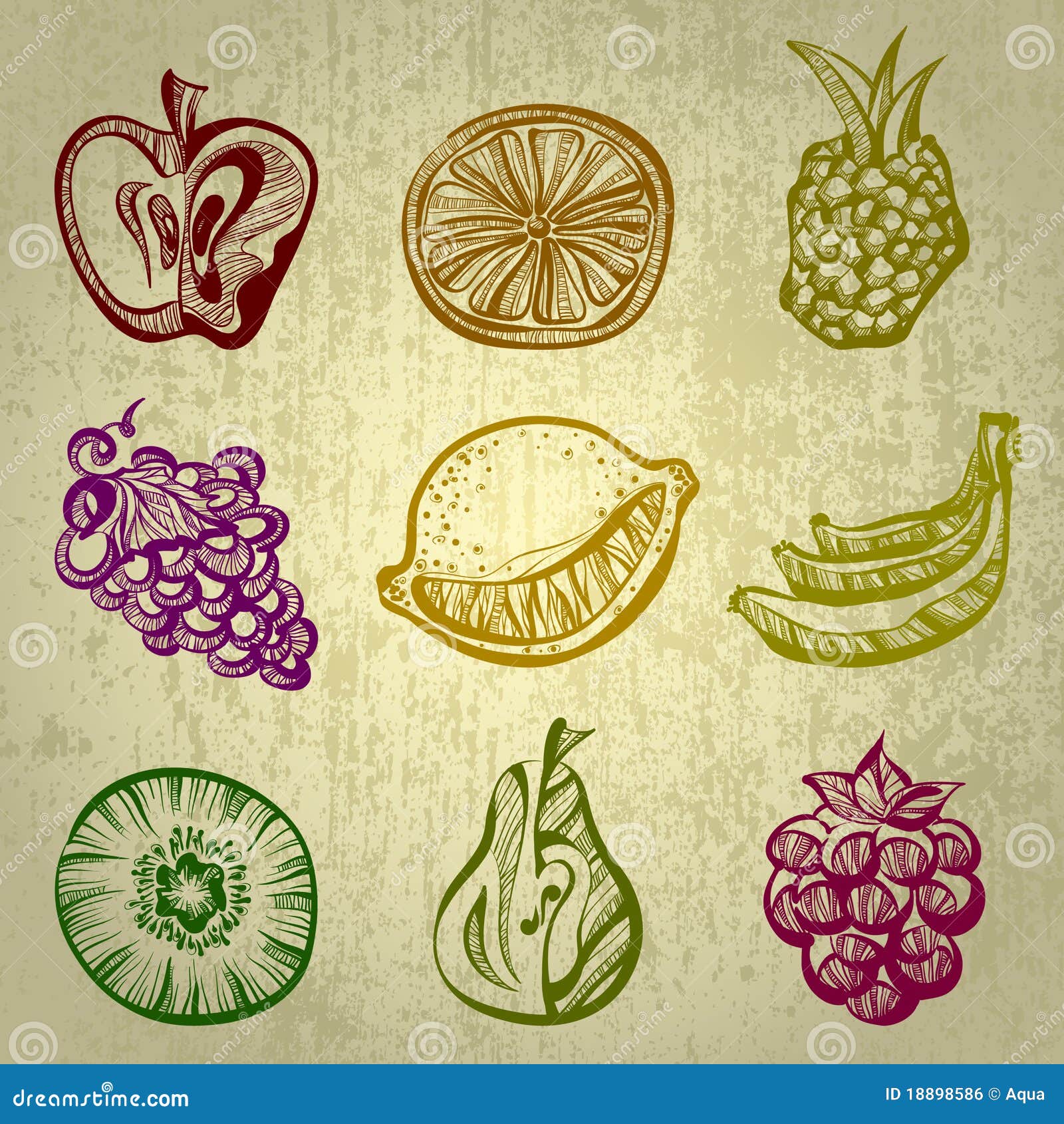 Set of fruits stock vector. Illustration of drawing, concept - 18898586